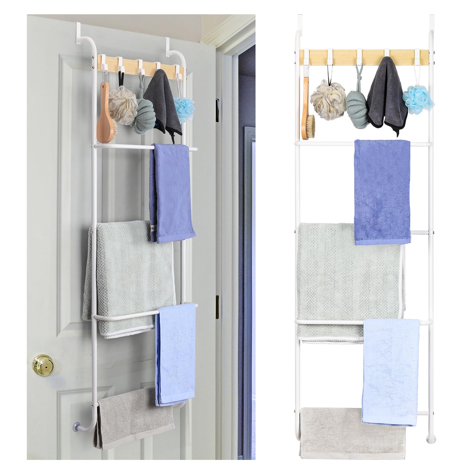 Amazon.com: Over The Door Towel Rack 5-Tier Over The Door Hanger for ...