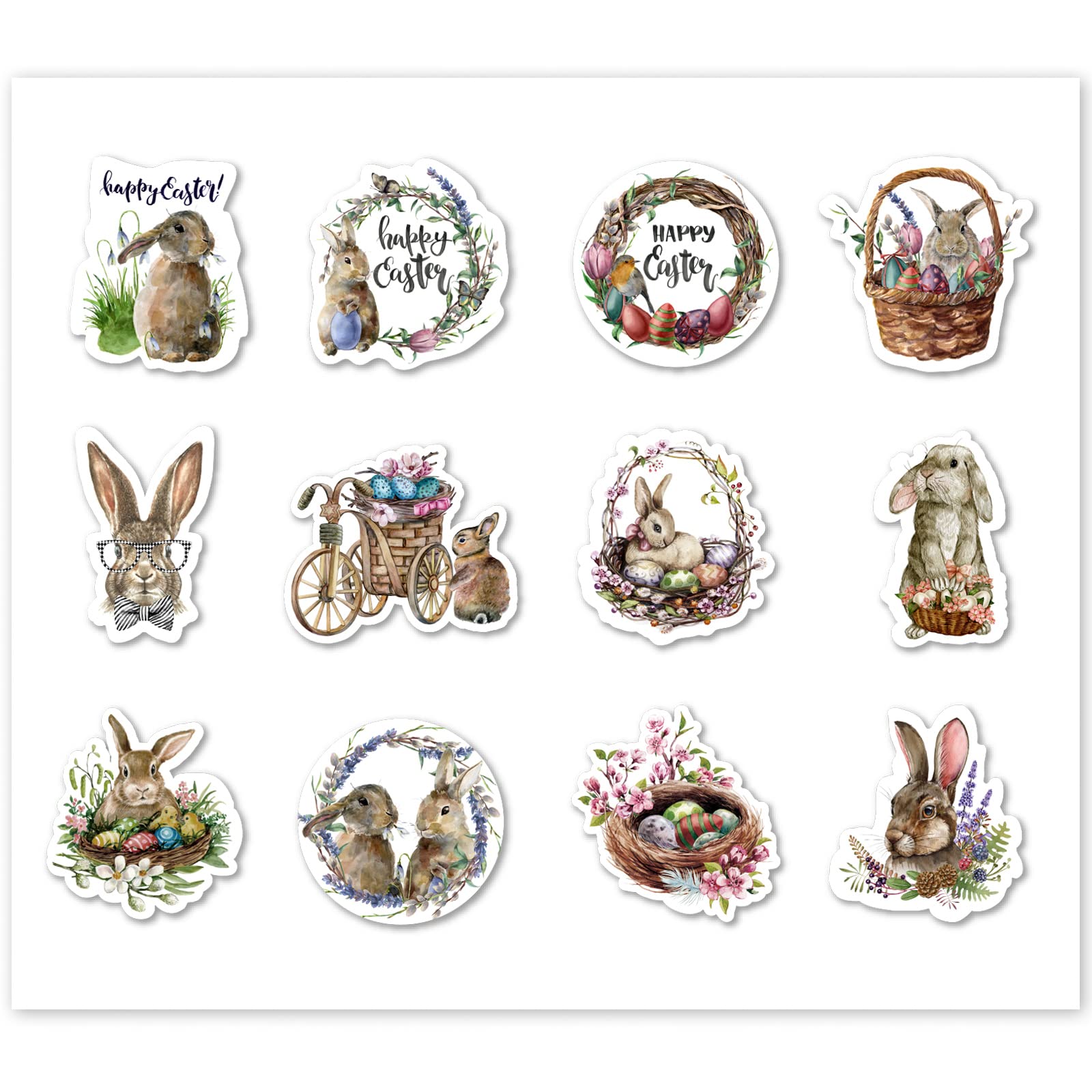 Amazon.com: Whaline 1200Pcs Vintage Easter Stickers 12 Design Happy ...