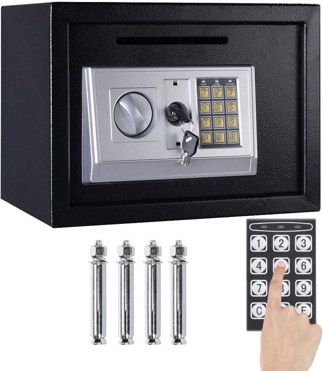 Electronic Home Mini Safe Box Digital Steel Money Cash Safe with 2 Keys ...