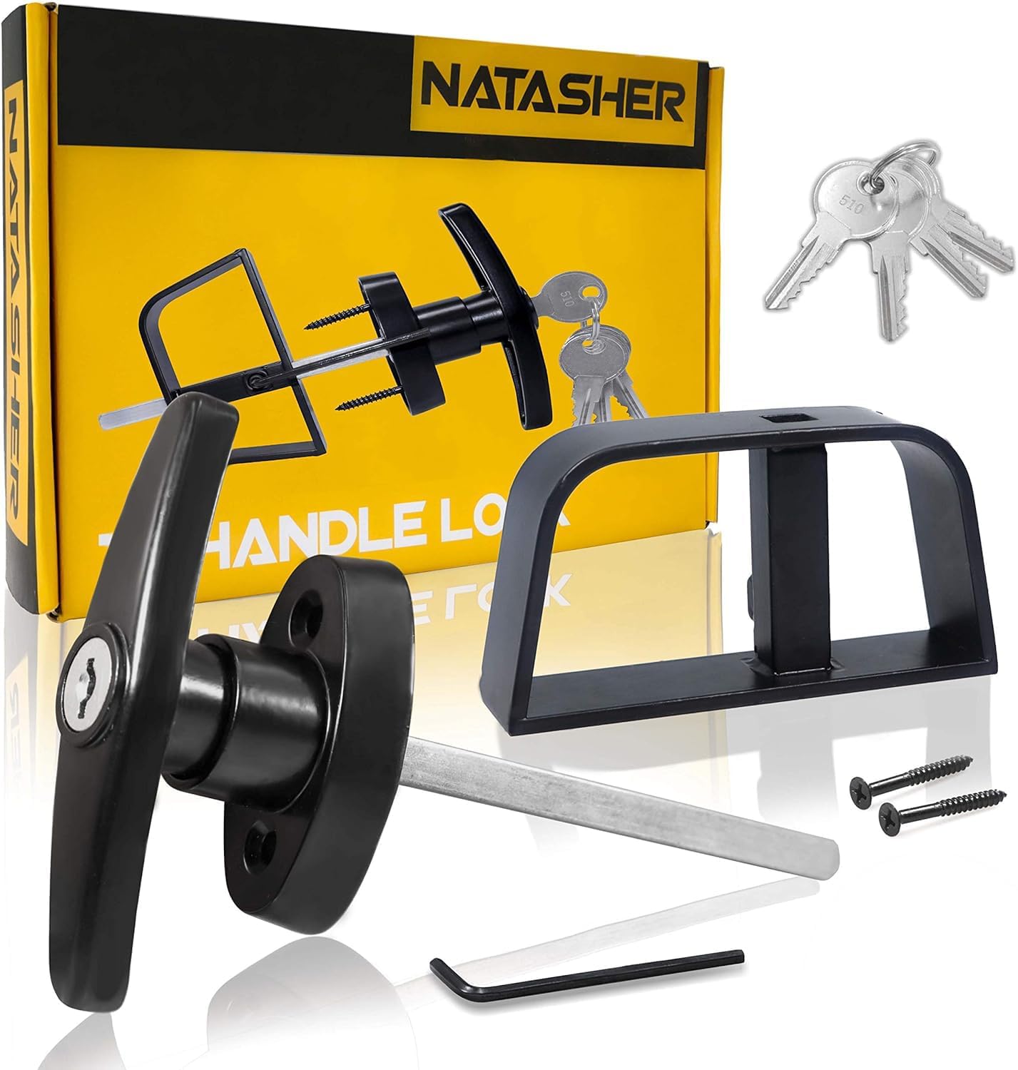 Amazon.com: Shed Door T-Handle Lock Kit - Includes 2 Keys, 2 Screws ...