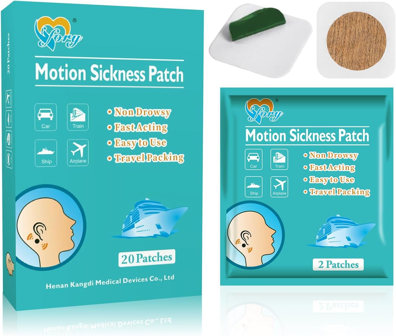 Amazon.com: ifory 20ct Motion Sickness Patches Non Drowsy – Sea ...