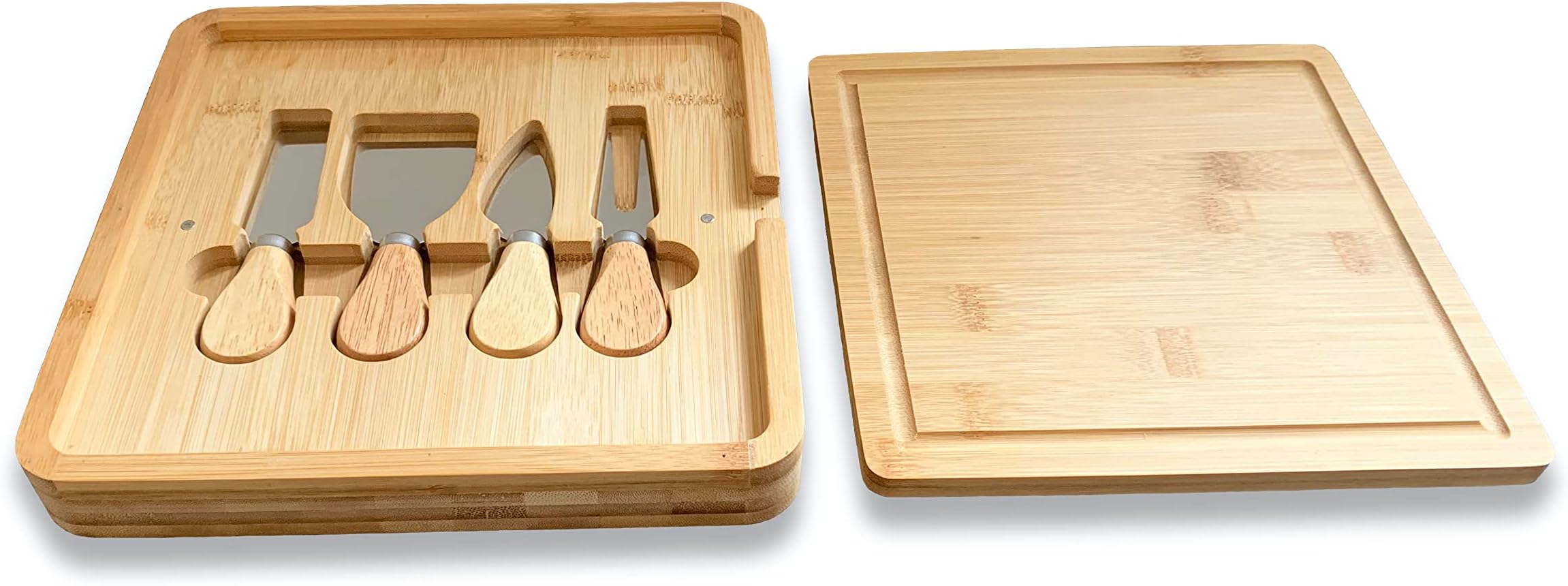 Wooden Cheese Board Gift Set - Charcuterie Platter Serving Tray ...