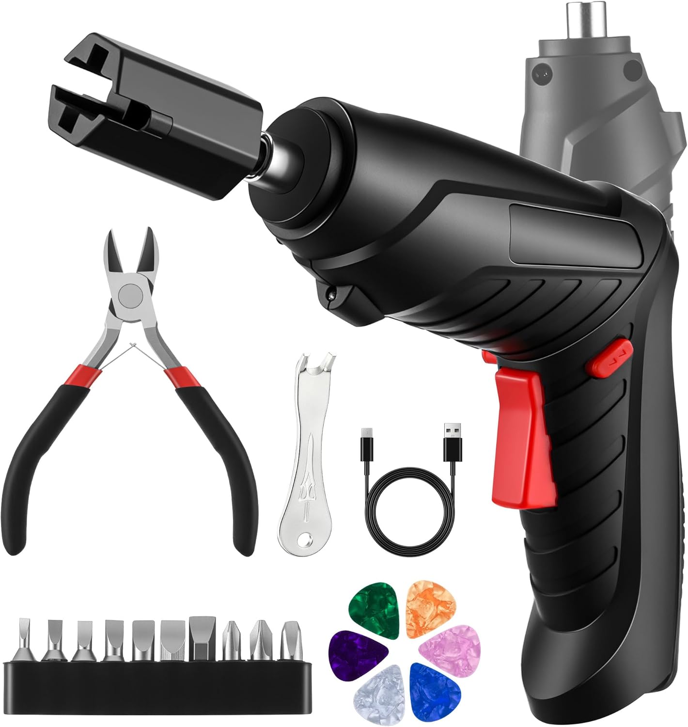 Guitar Tool Set, Electric String Winder, String Cutter, Bridge Pin ...