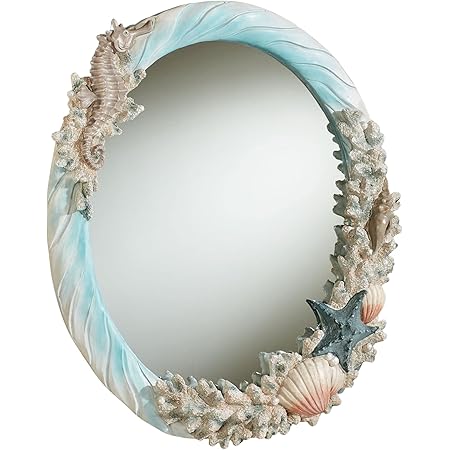 Amazon.com: at The Beach Seashell Wall Mirror Natural - Coastal : Home ...