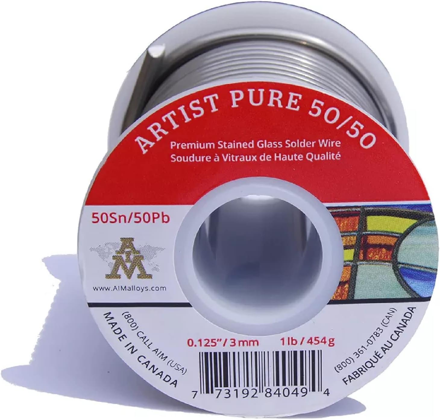 AIM Solder 84049 Artist Pure 50/50 Stained Glass Solder, 0.125inch-1lb ...
