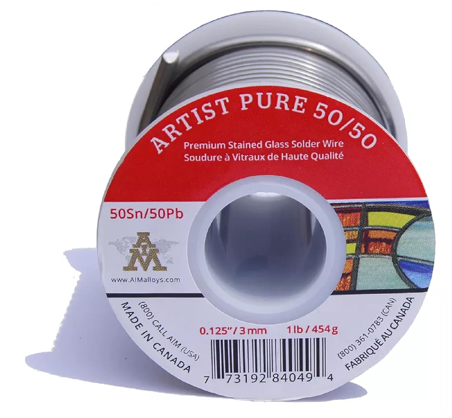 AIM Artist Pure 50/50 Stained Glass Solder, 0.125inch, 1lb (3mm / 454g) - Amazon.com
