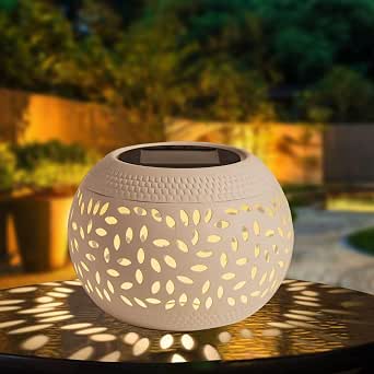 Amazon.com: Solar Table Lanterns Outdoor Waterproof - LED Lamp White ...