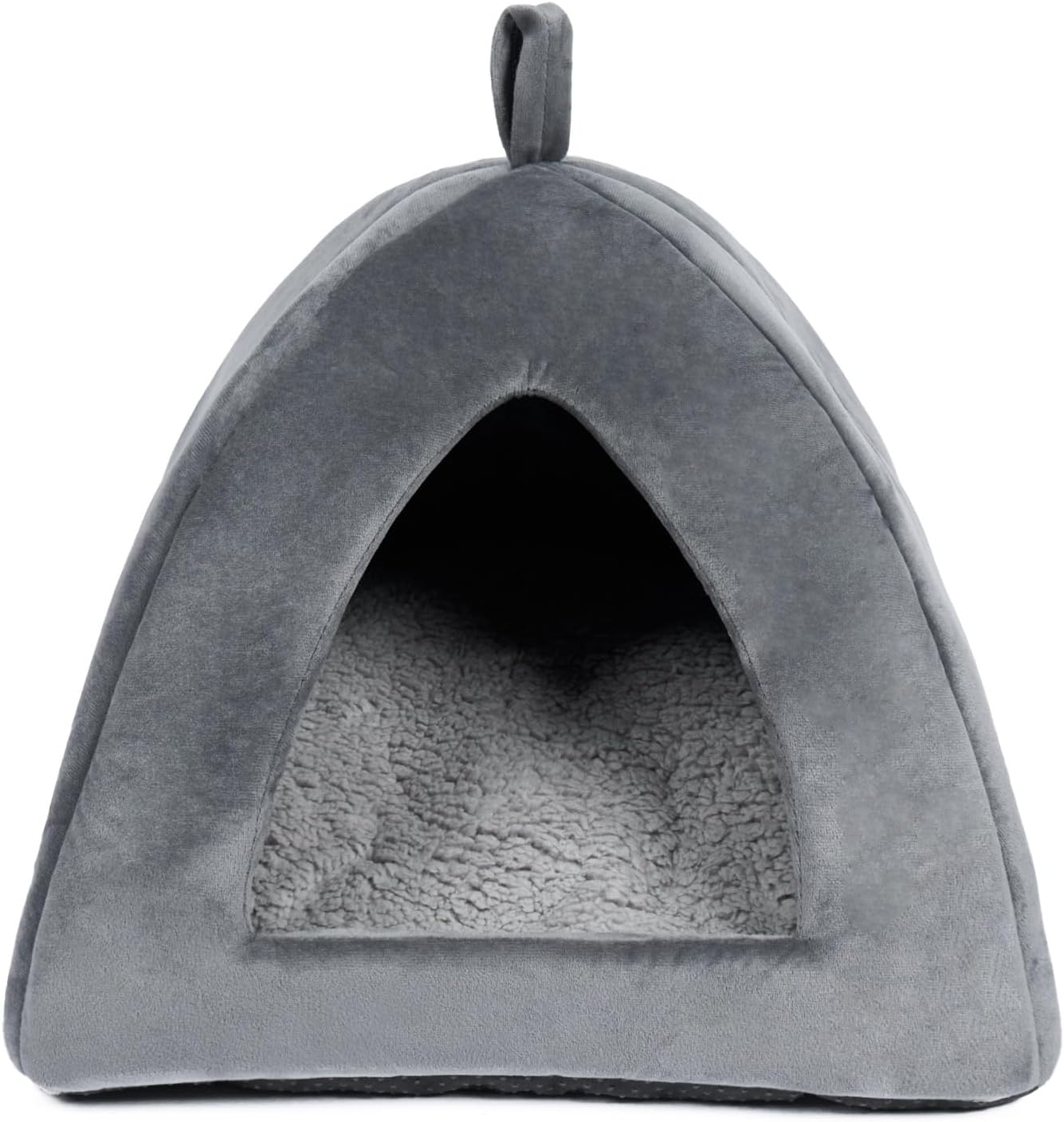 OHS Kitten Bed - Grey, Igloo Cushioned Cat Bed Cave, Cosy Nesting House ...