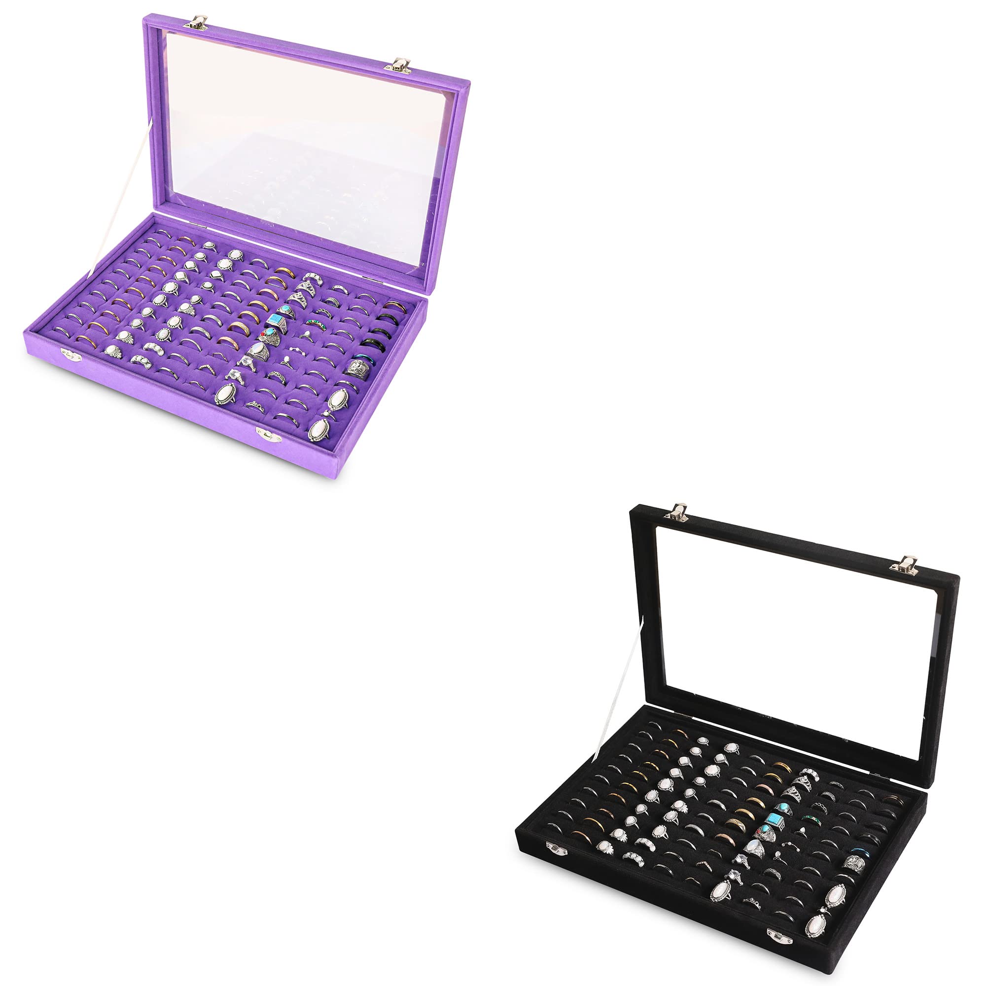 Amazon.com: Frebeauty Ring Organizer Tray Bundle:100 Slots Ring Holder ...
