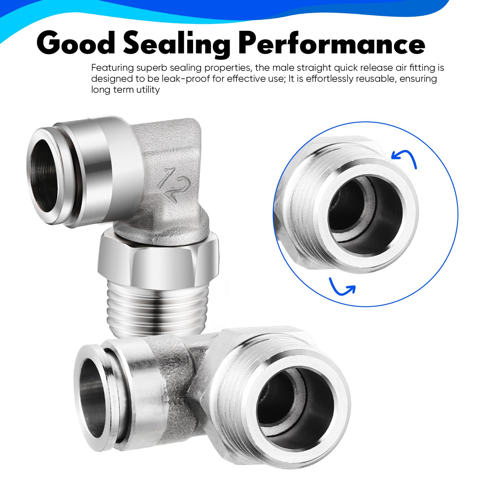 Snapklik.com : 4 Pcs Pneumatic 304 Stainless Steel Male Straight Pipe ...