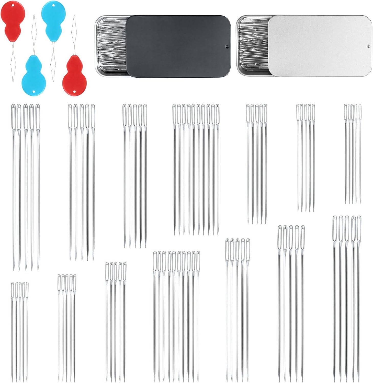 Amazon.com: FIVEIZERO 80 PCS Large Eye Sewing Needles, Two 7 Sizes ...