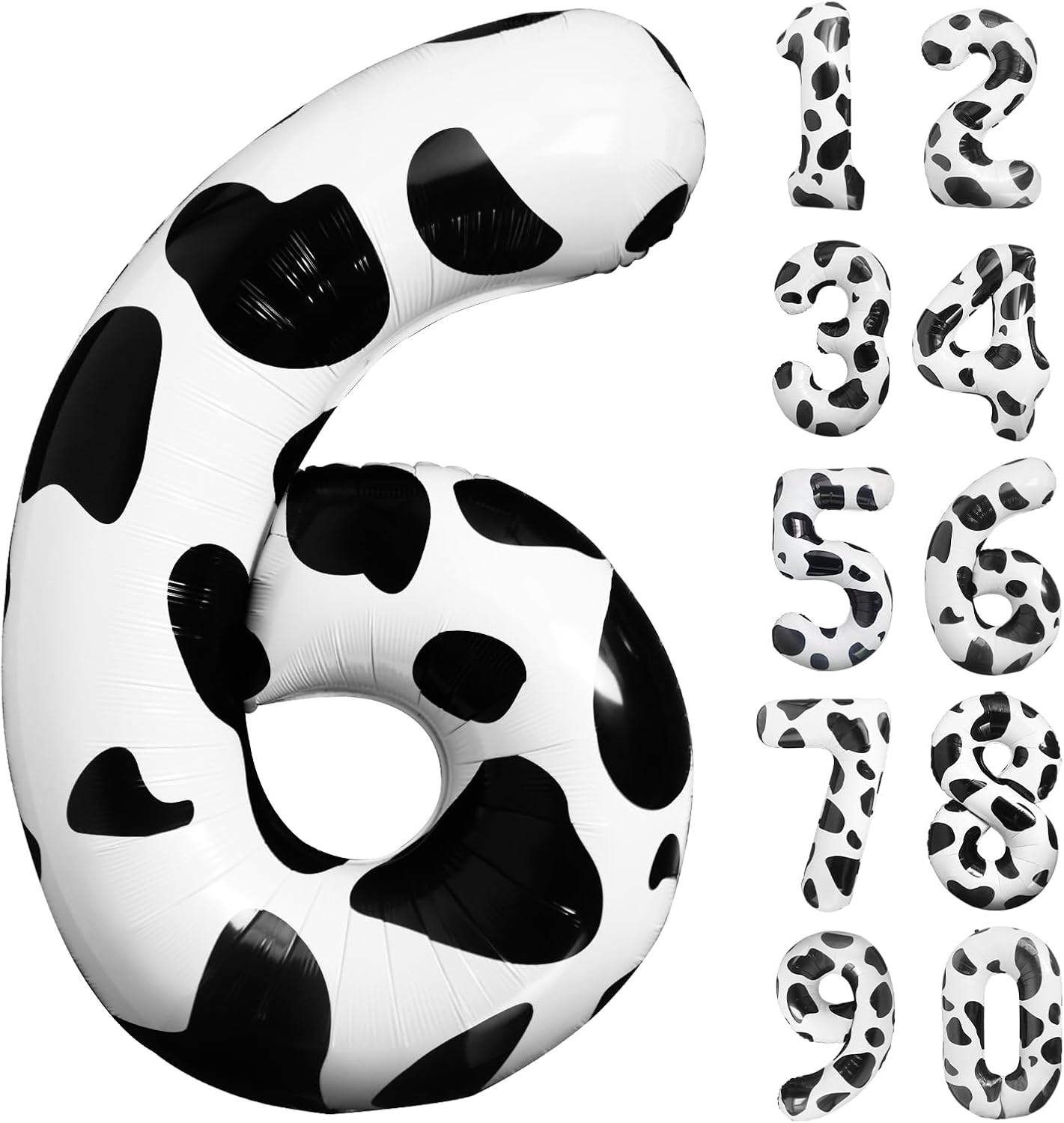 Amazon.com: LEBERY Cow Print Number Balloon 40 Inch Cow Print Number 6 ...