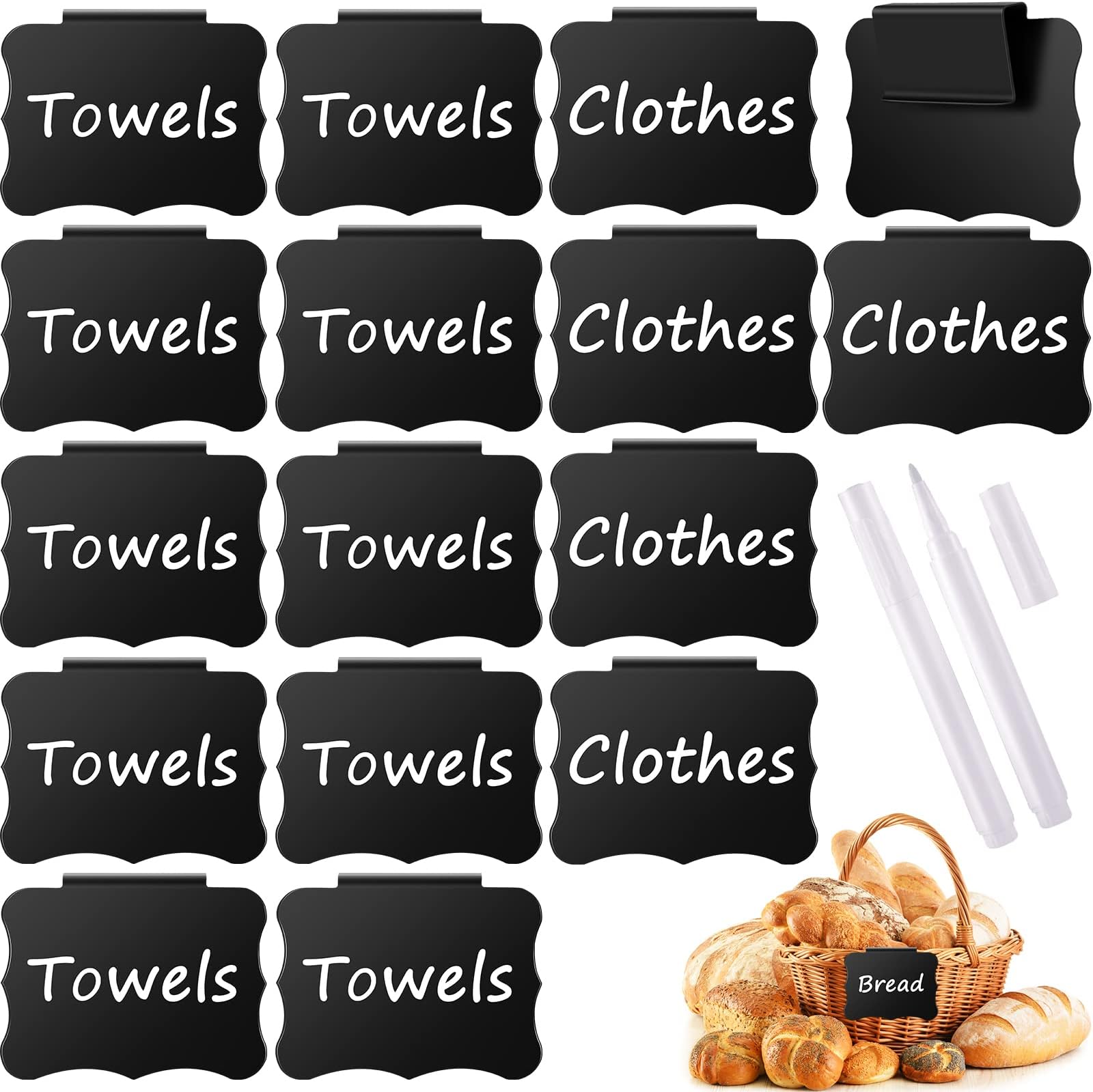 Amazon.com : Plastic Basket Bin Label Clip on Removable Basket Label ...