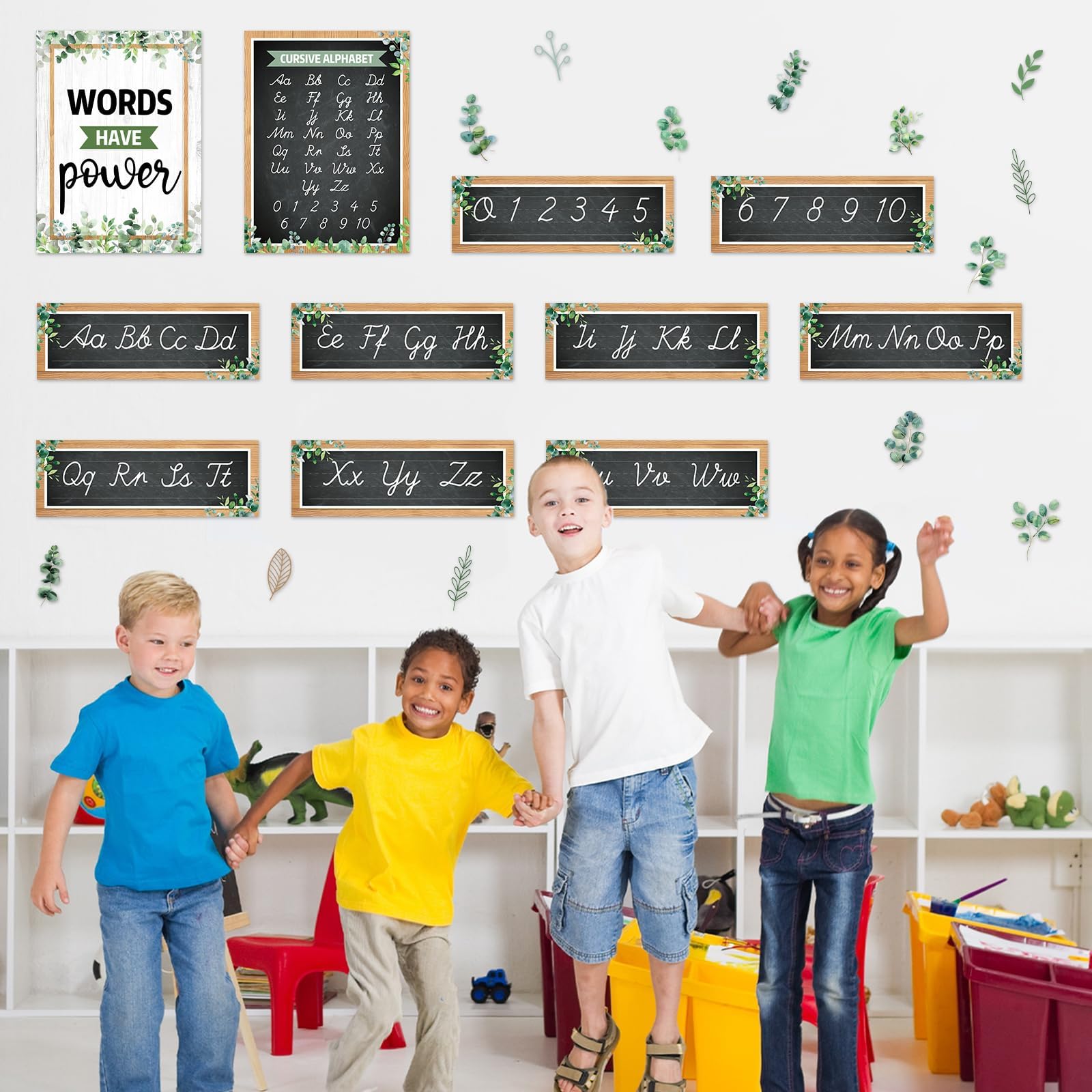Snapklik.com : Farmhouse Cursive Alphabet And Number Line Poster ...