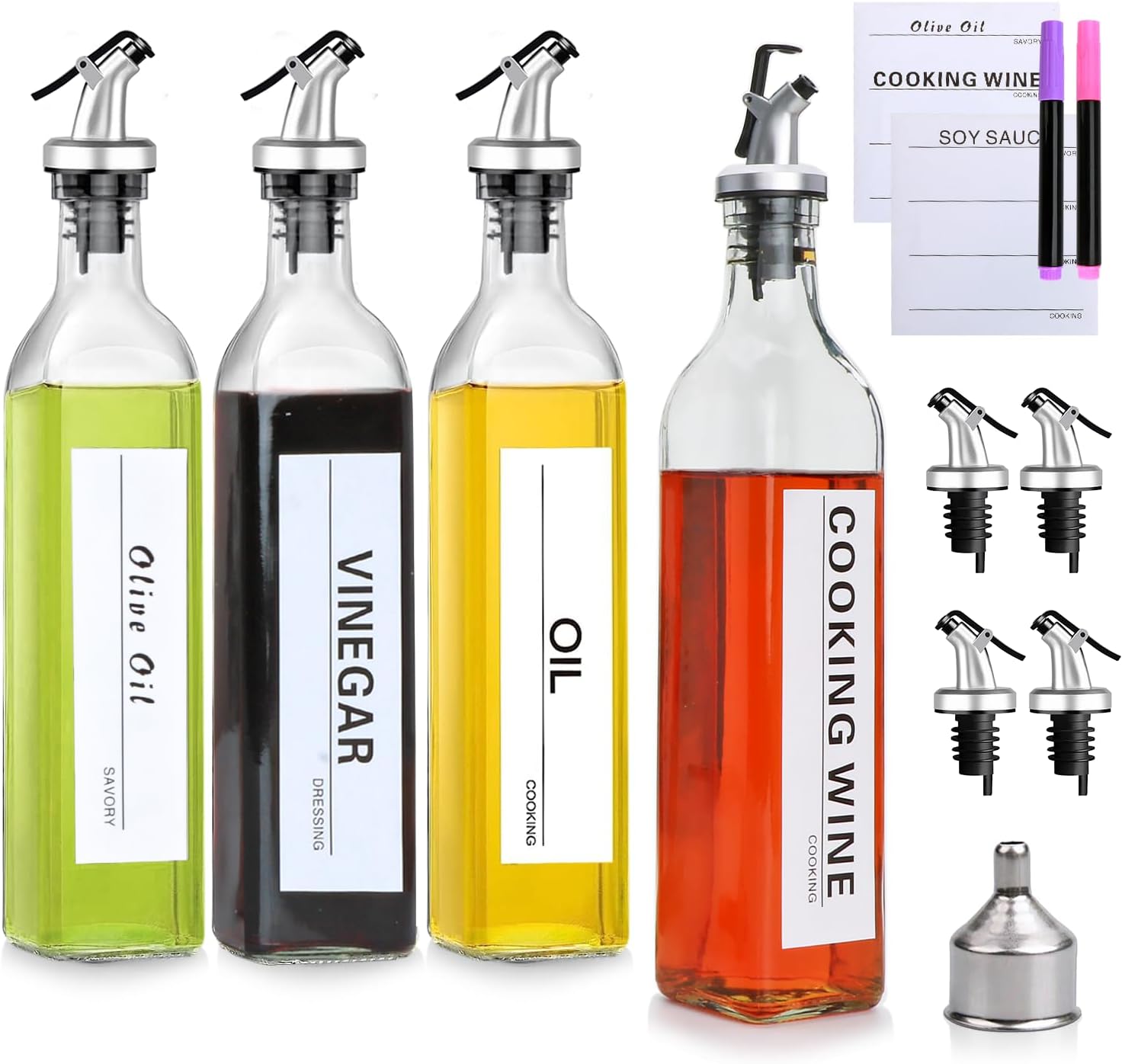 Amazon.com: Accguan Oil Dispenser,6oz Leakproof Olive Oil Dispenser,Set ...