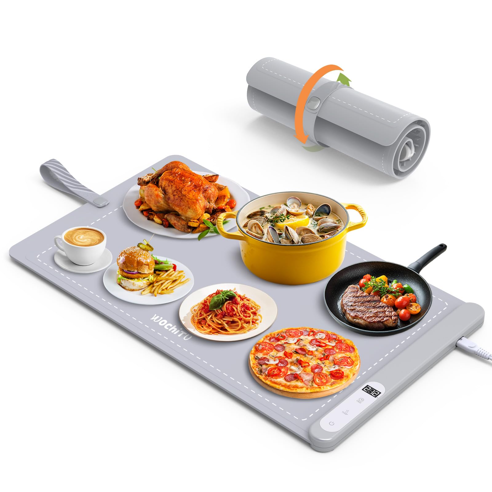 Amazon.com: Food Warming Mat WochiTV Electric Warming Tray with 6 Level ...