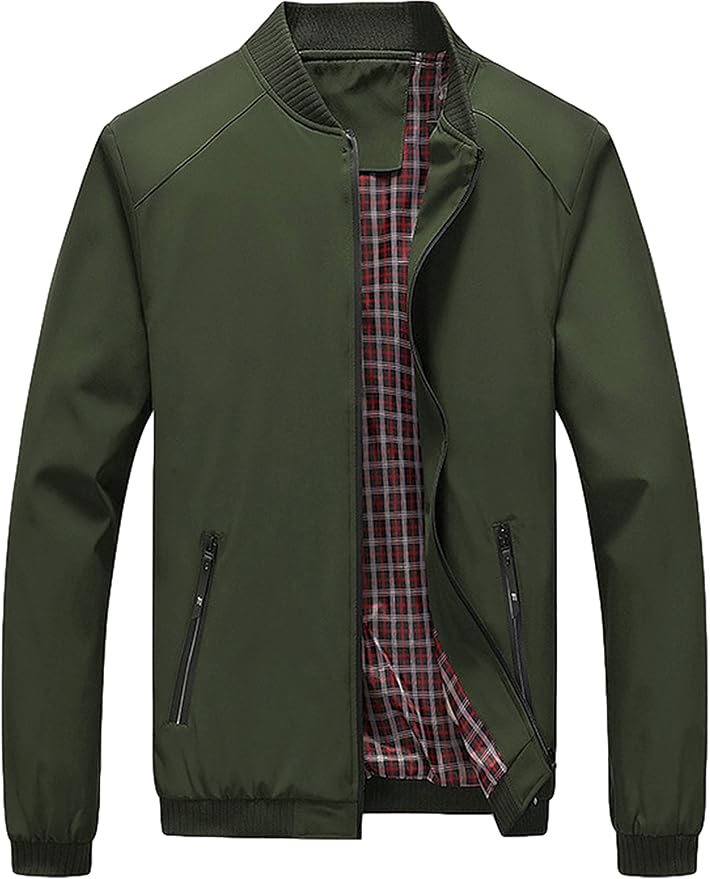 Lentta Men's Slim Fit Lightweight Softshell Bomber Jacket Coat Fall ...