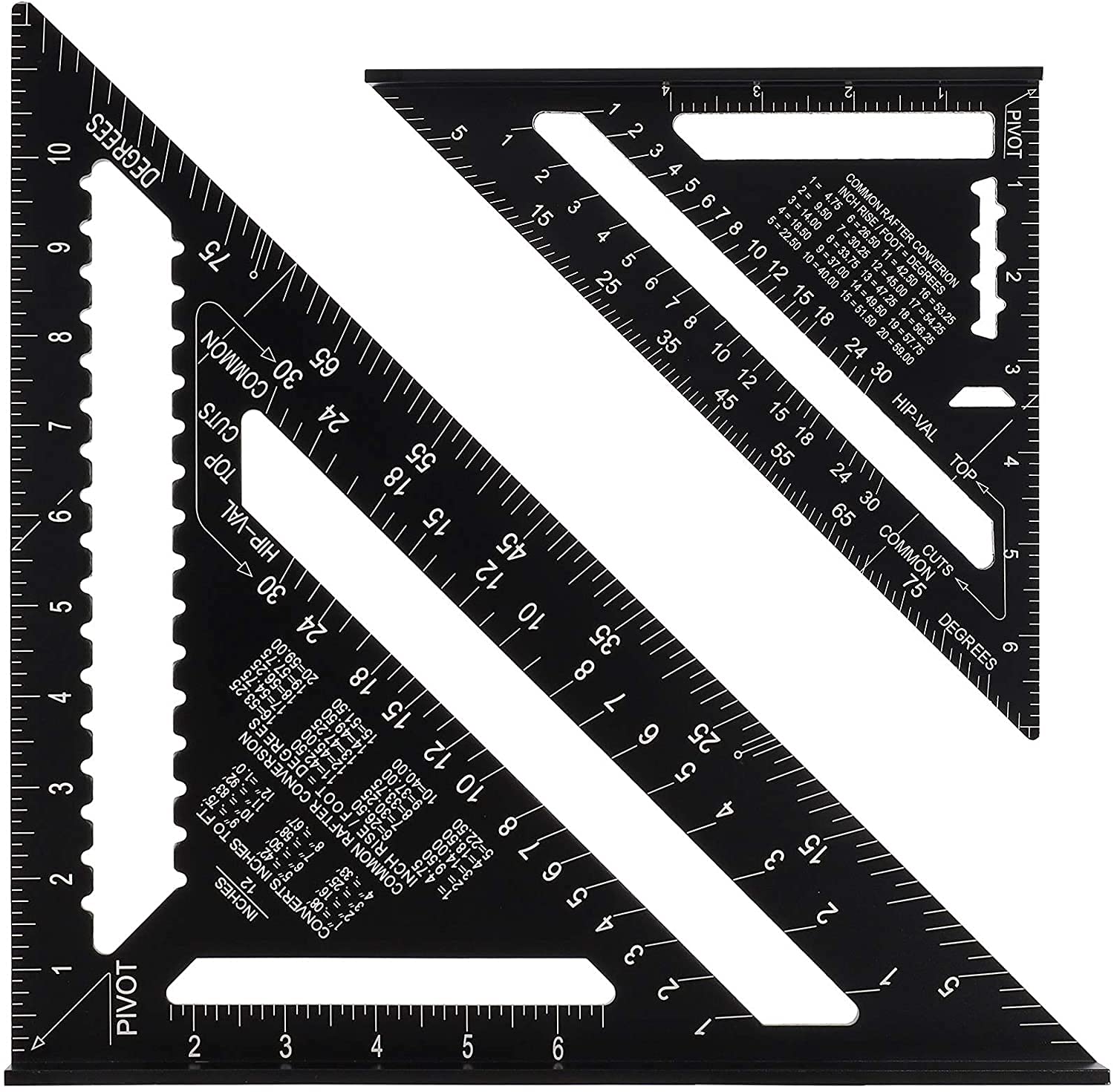 Snapklik.com : 7 Inch & 12 Inch Triangle Ruler, Black Rafter Square ...