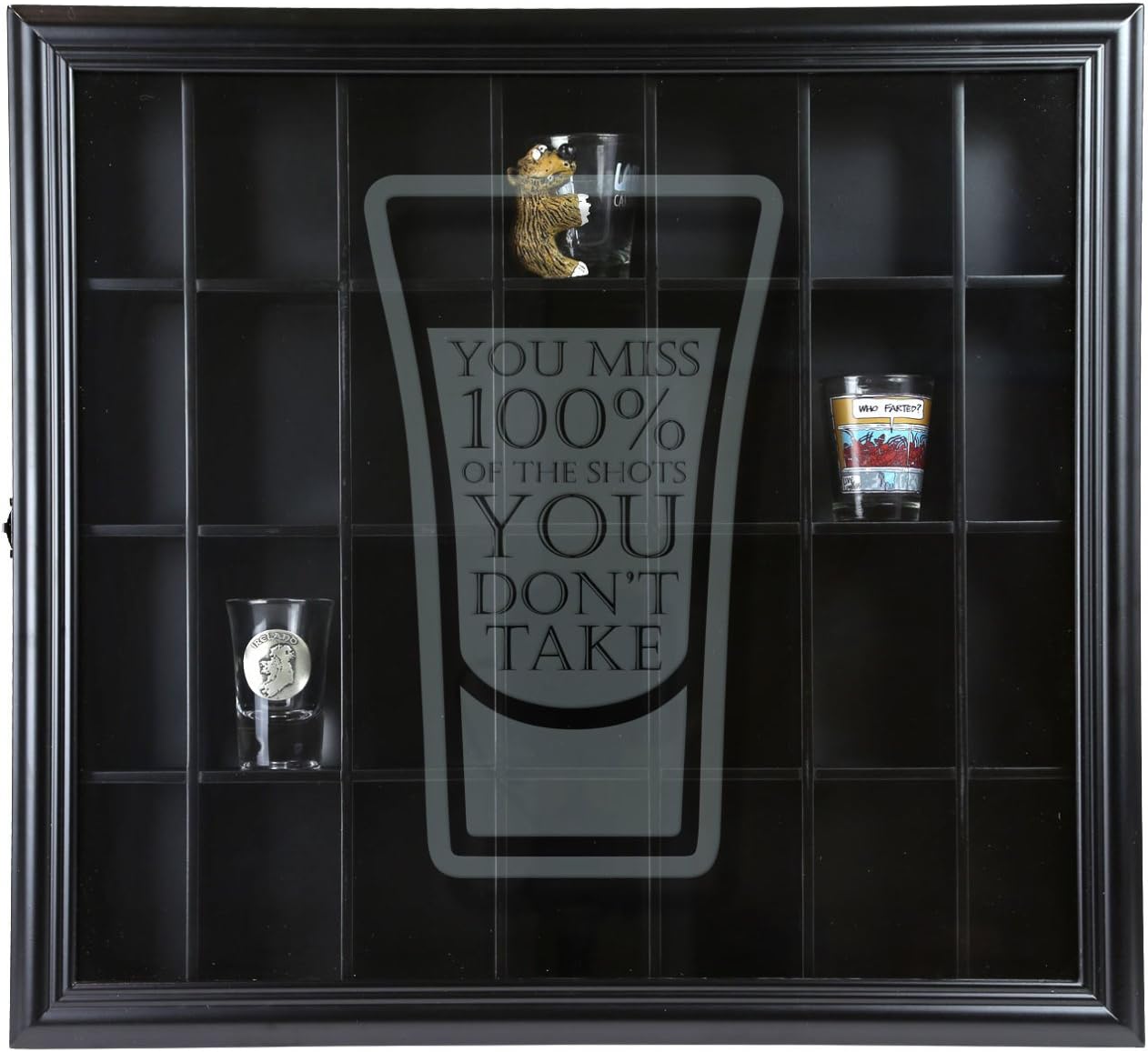Amazon.com: Shot Glass Display Shadow Box, Shot Glass Holder, Shot ...
