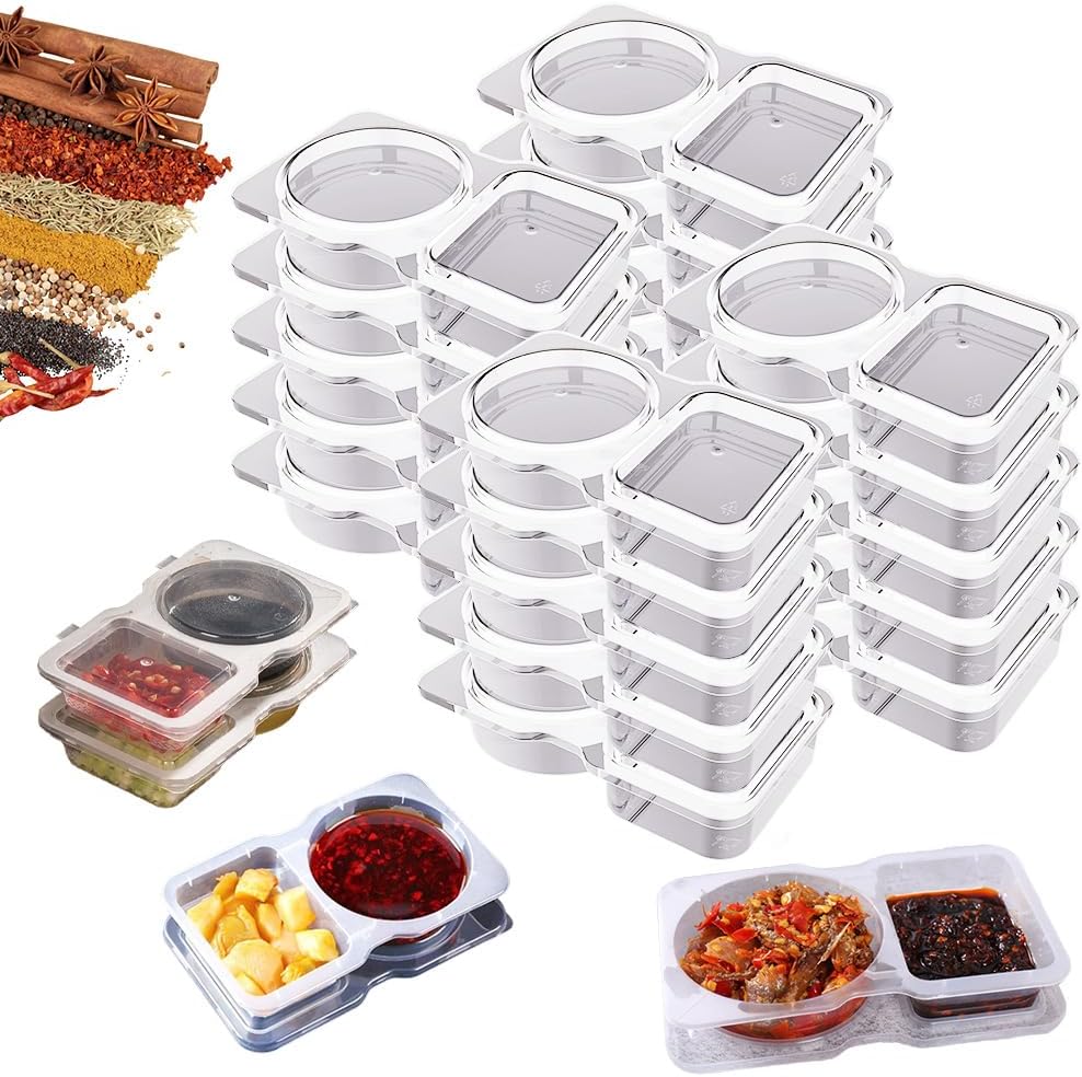 Amazon.com: Upgrade Double Compartment Condiment Container, 2025 New ...
