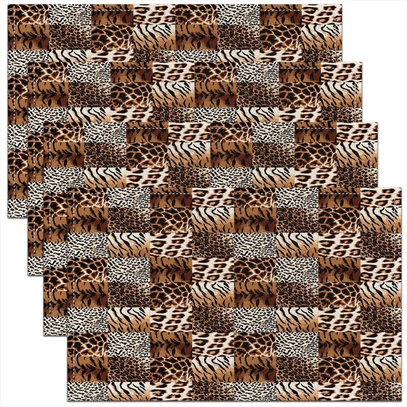 Amazon.com: Leopard Print Table Mats Kitchen Decor Dinner Indoor ...