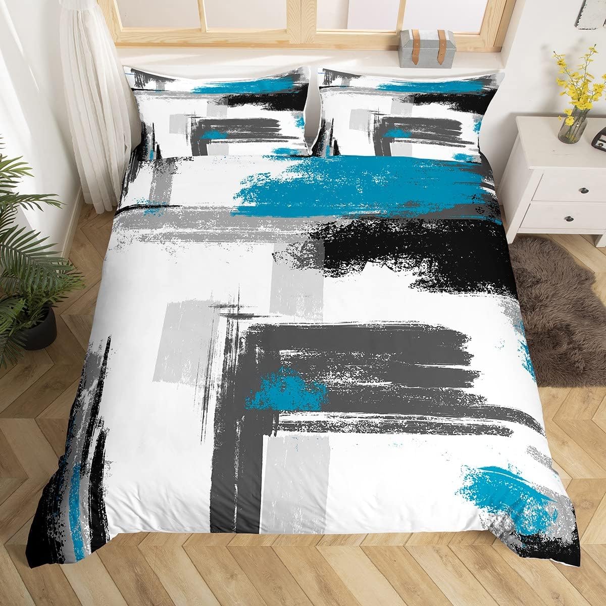 Amazon.com: Feelyou Abstract Comforter Cover Set Modern Abstract Art ...