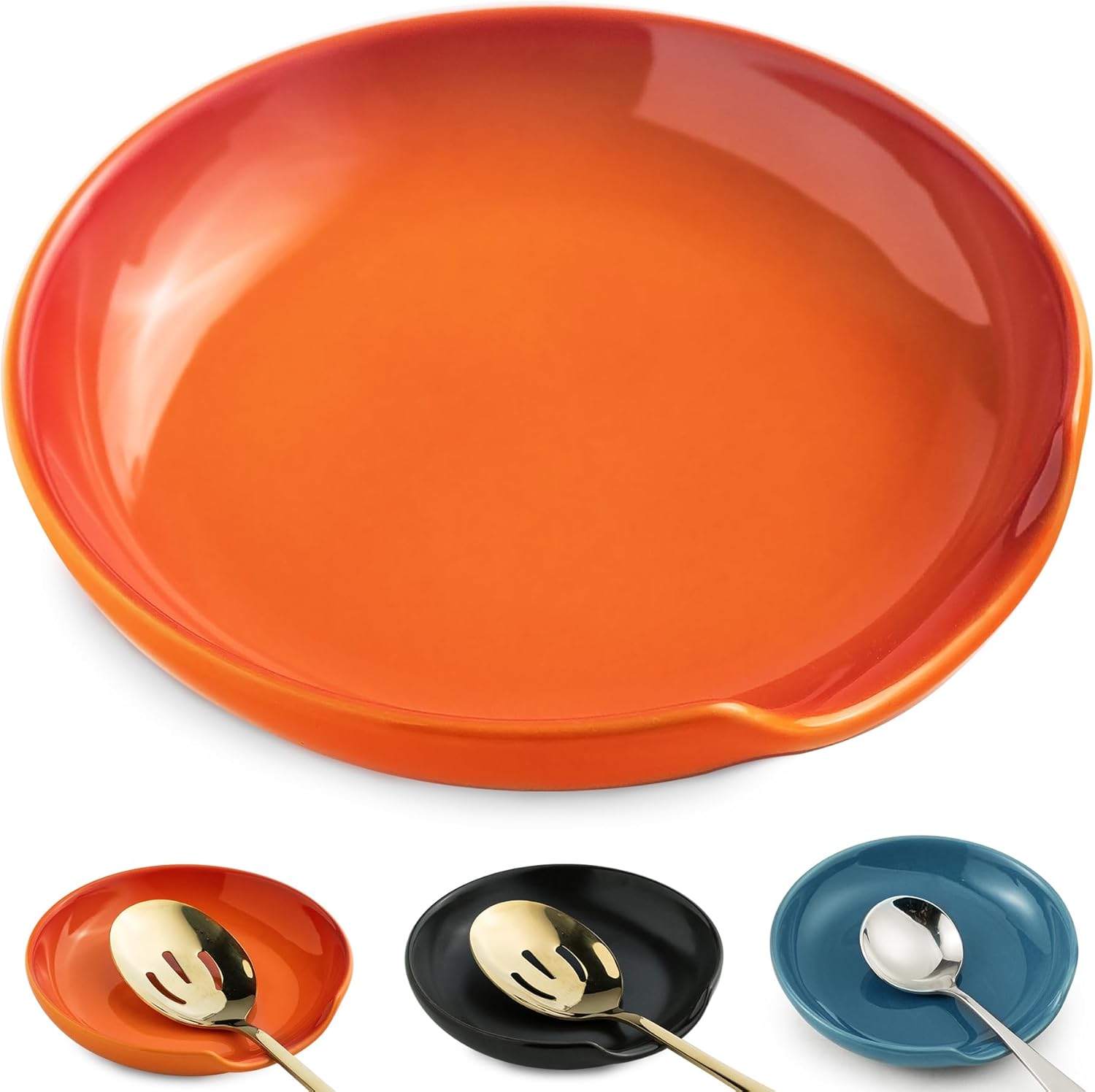 Amazon.com: LYEOBOH Spoon Rest for Stove Top, Ceramic Kitchen Spoon ...