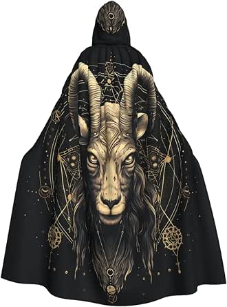 Amazon.com: Mqtzyiwx Satanic Pentagram Halloween Hooded Cloak, Adult ...
