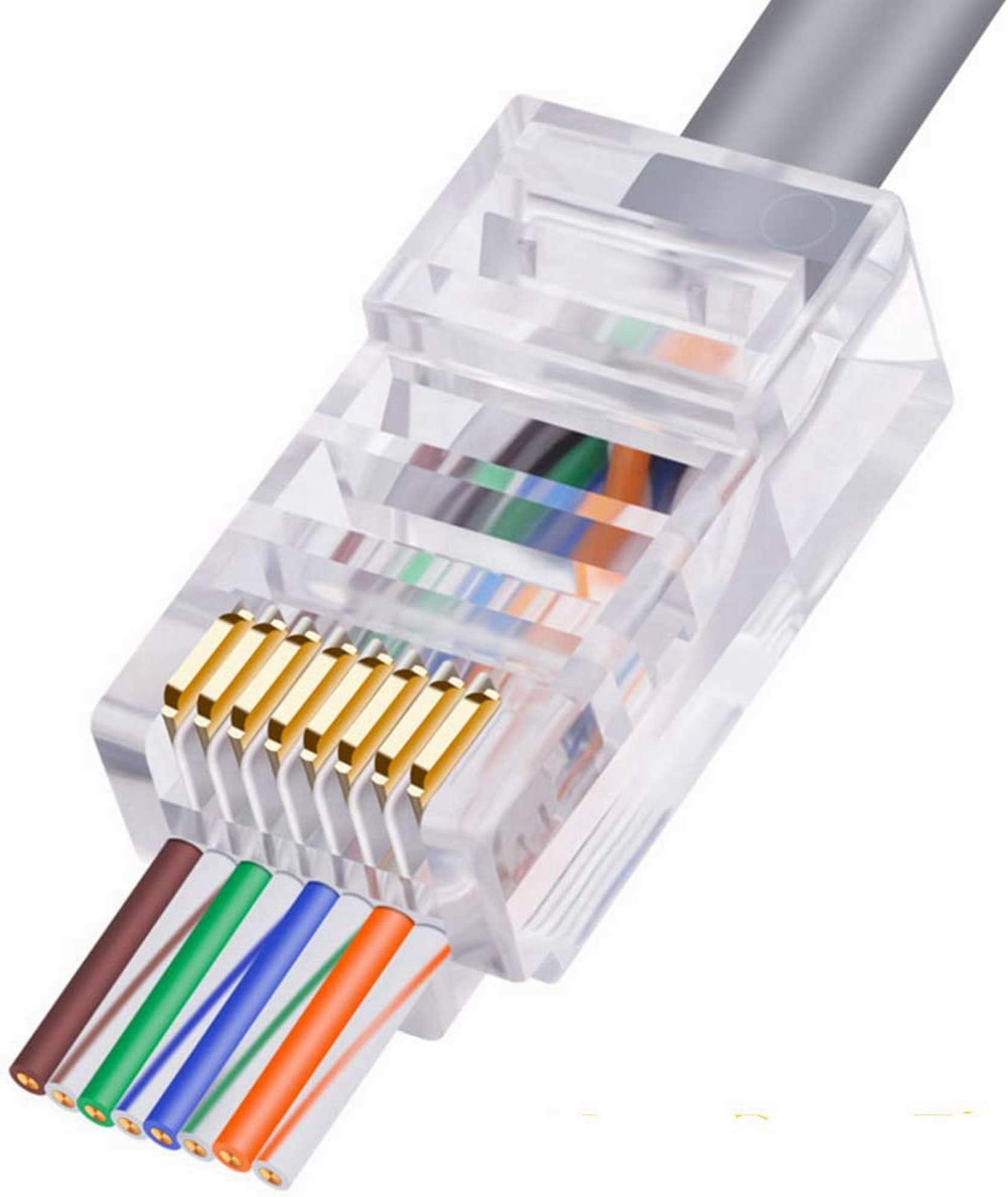 Amazon.com: Intellinet Cat5e RJ45 Connector Ends Set (100 pcs) - with 2 ...