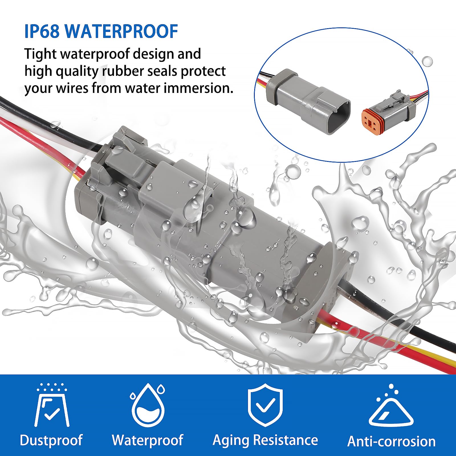 Snapklik.com : 5Pcs 4Pin Waterproof Electrical Connector 4 Wire 16 AWG ...