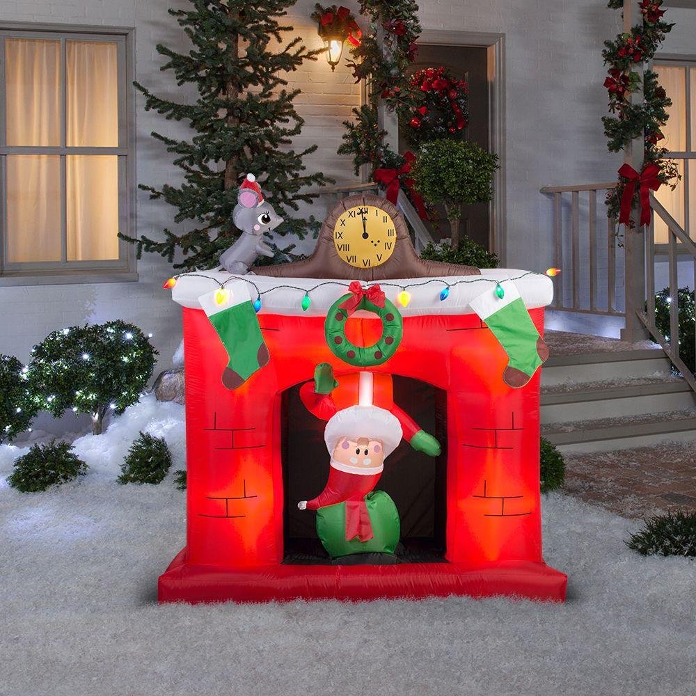 Gemmy Airblown Inflatable Animated Santa Popping Up And Down In ...