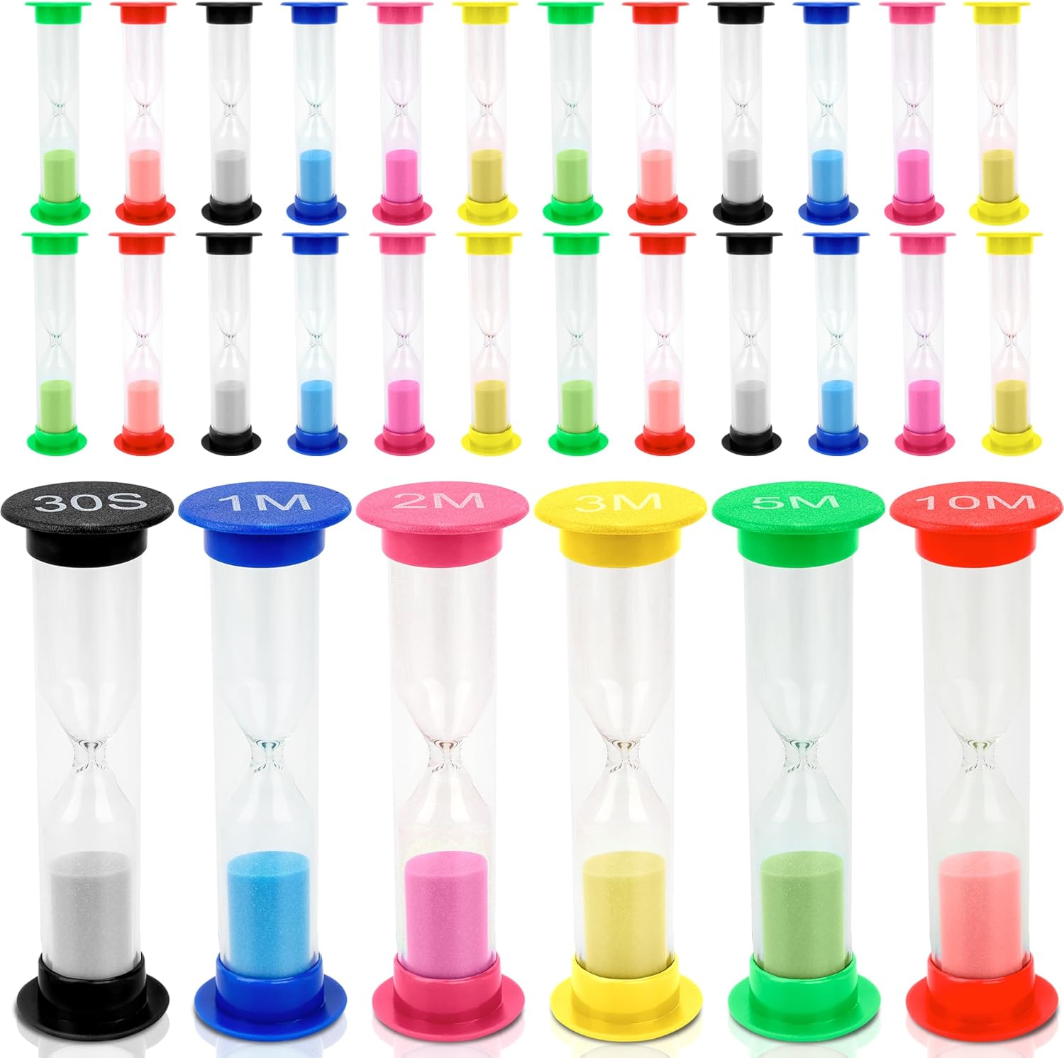 Amazon.com: 30 Pcs Sand Timer for Kids 0.5/1/ 2/3/ 5/10 Minutes Sand ...