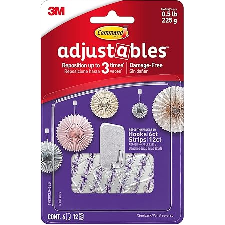 Amazon.com: 3M Command Adjustables Hooks & Clips [Repositionable ...