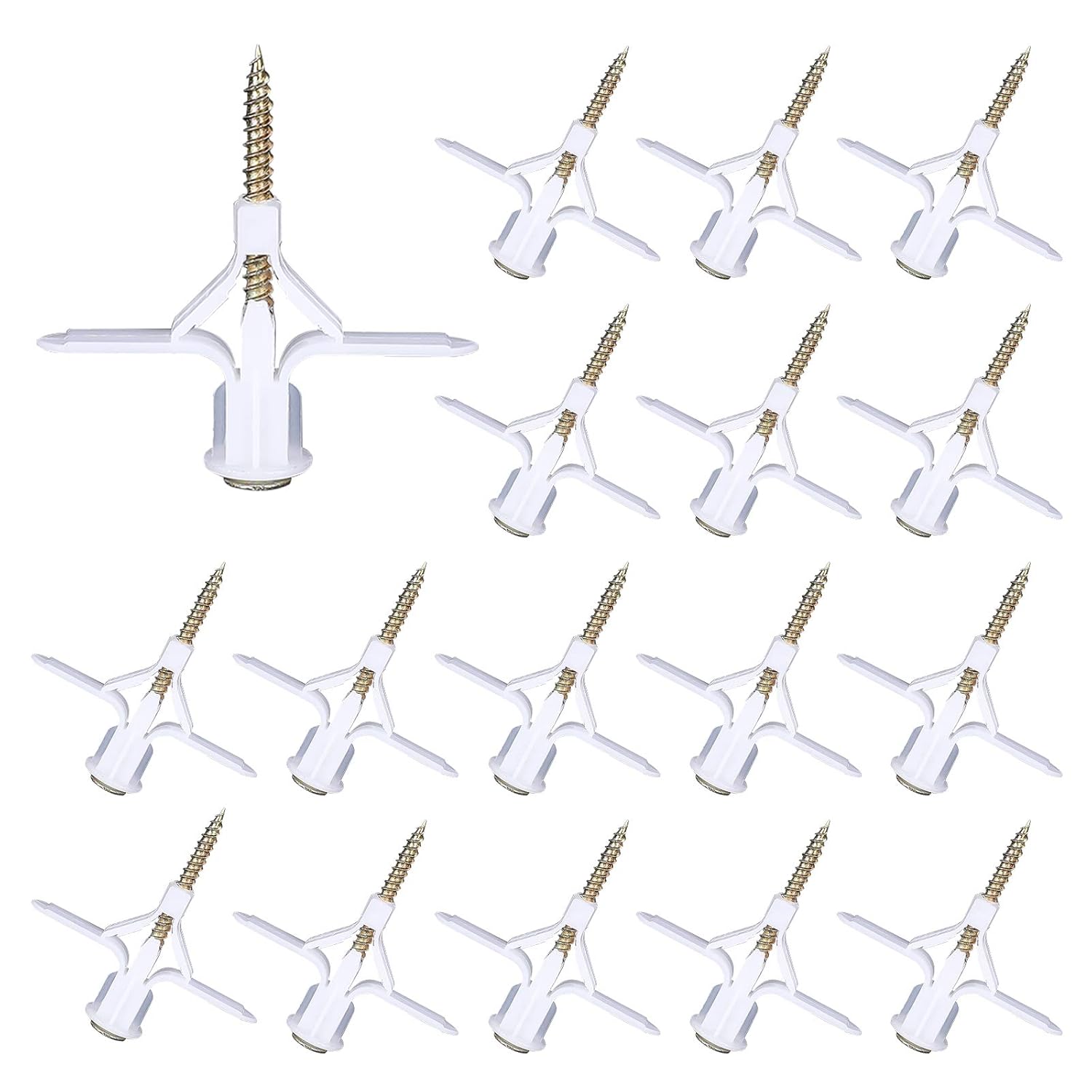 INCREWAY Plasterboard Fixings, 50PCS White Durable Plastic Dry Wall ...