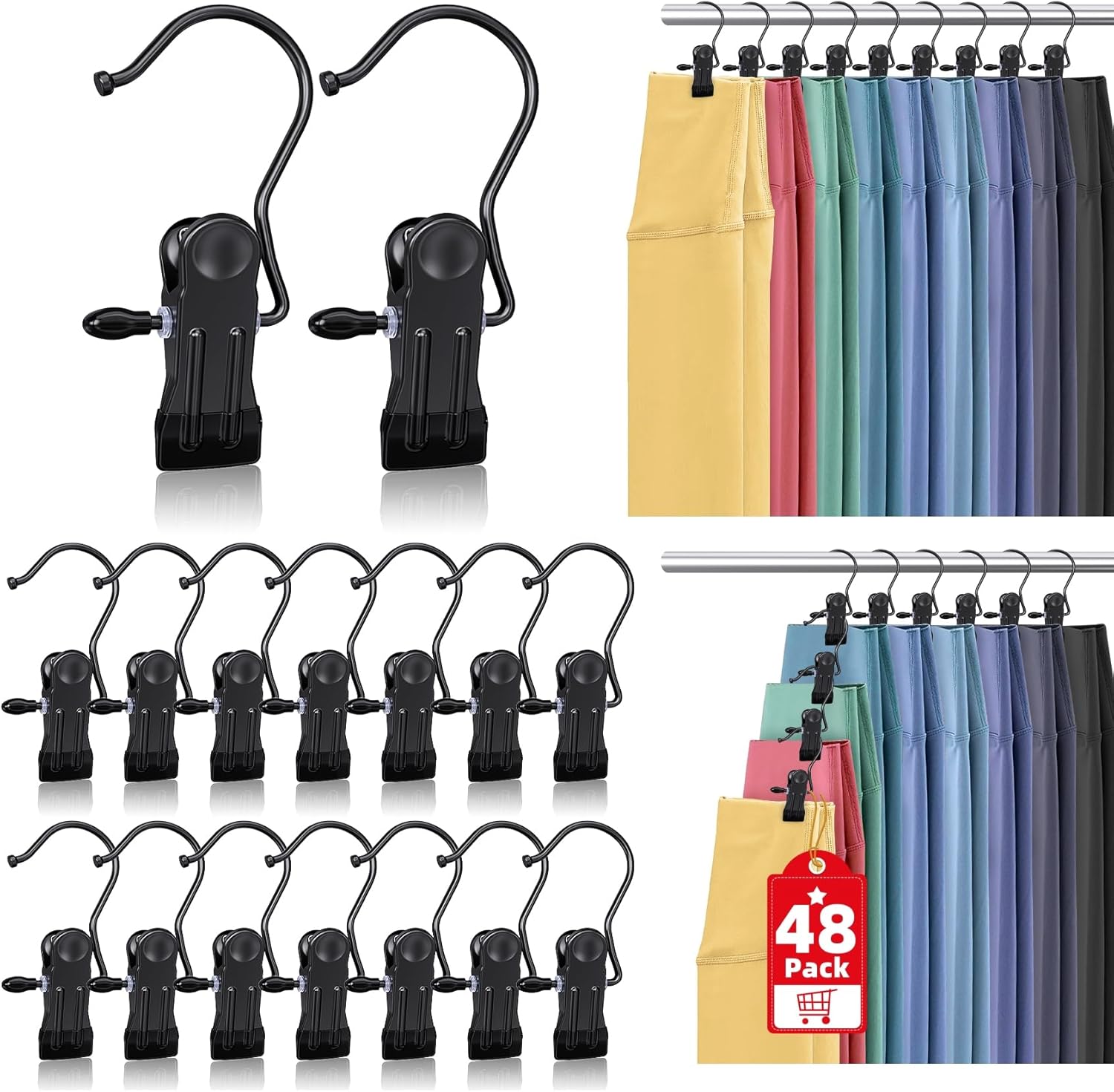 Amazon.com: 48 Pack Boot Hangers Clips for Closet, Heavy Duty Legging ...