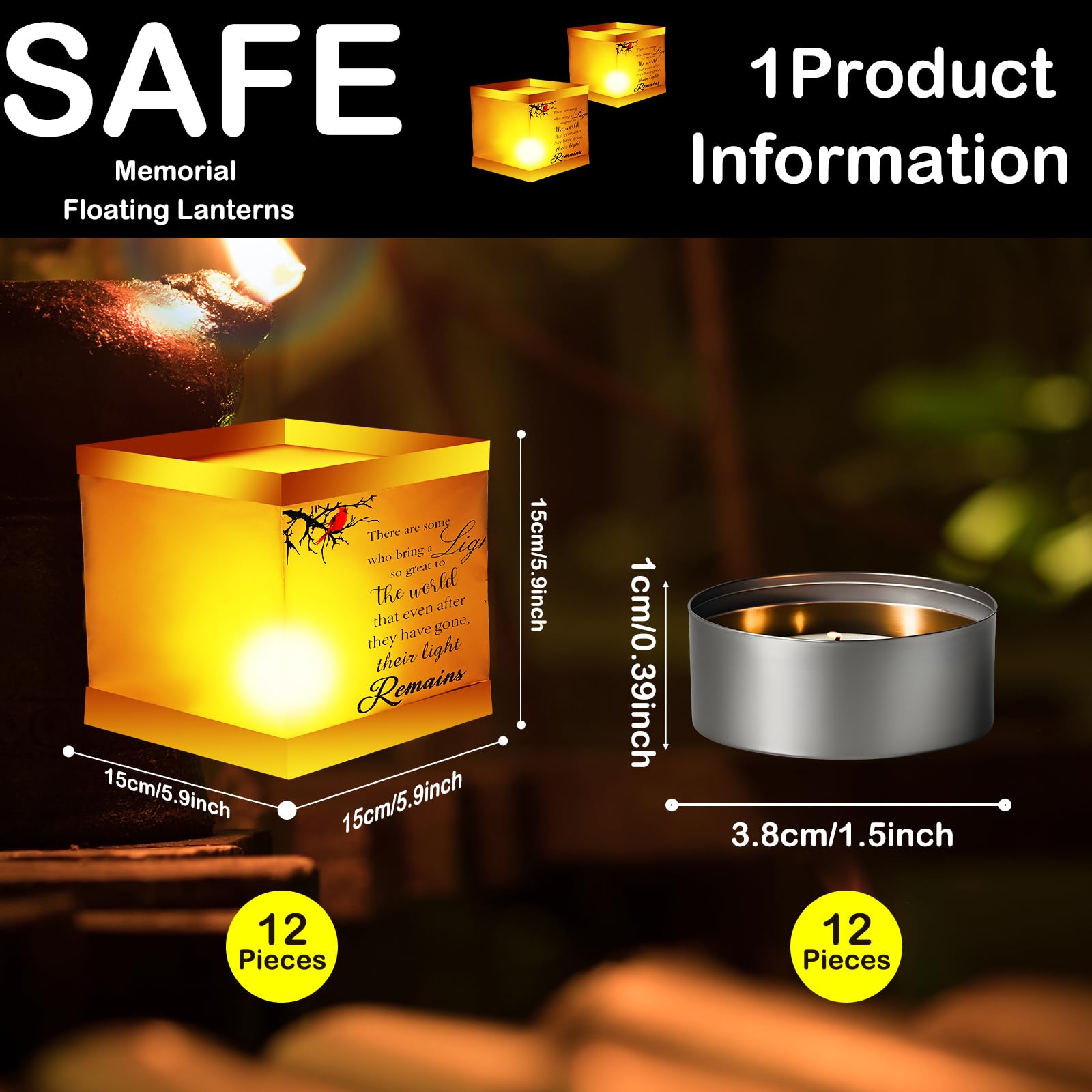 Snapklik.com : Tujoe 36 Set Chinese Floating Square Paper Lanterns For ...