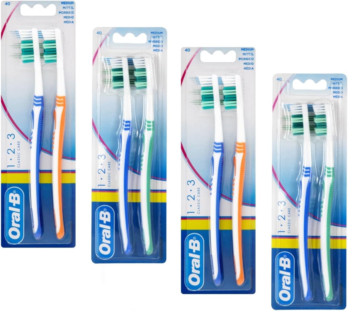 Tooth Brush Classic Care 40 Medium Basics Adult Manual Toothbrush 4 ...