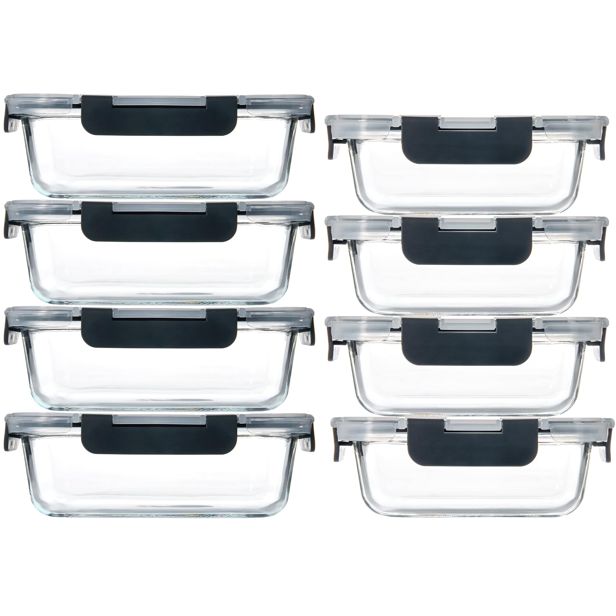 Amazon.com: YANGNAY 8 Pack Glass Food Storage Containers, Glass Meal ...