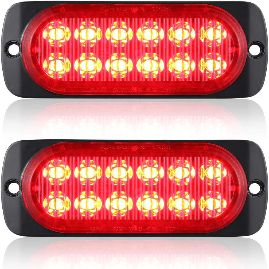 PEAKTOW PTL0435 Lot de 2 feux ovales à LED rouges submersibles pour ...