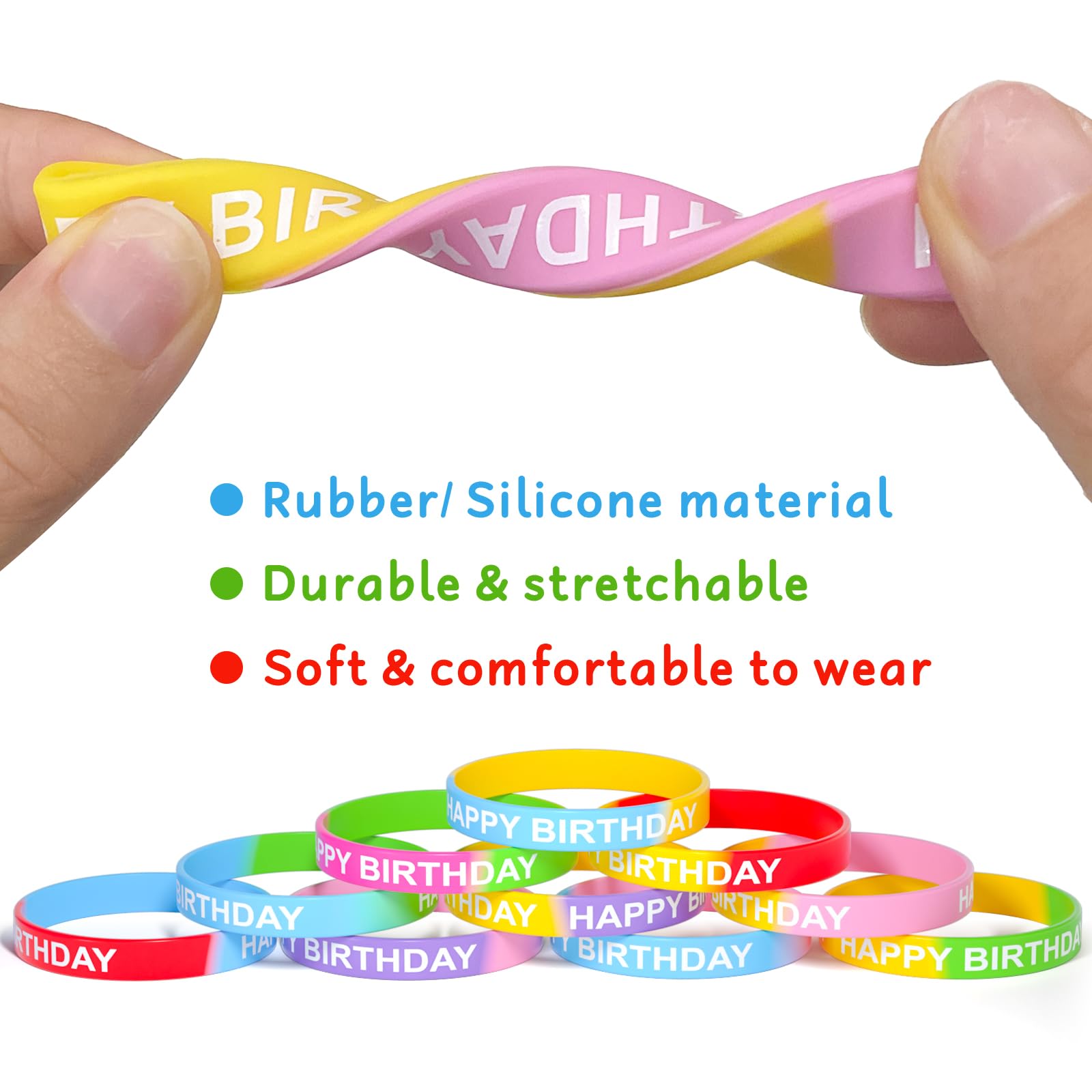 Snapklik.com : Happy Birthday Rubber Bracelets 12 Styles Silicone ...