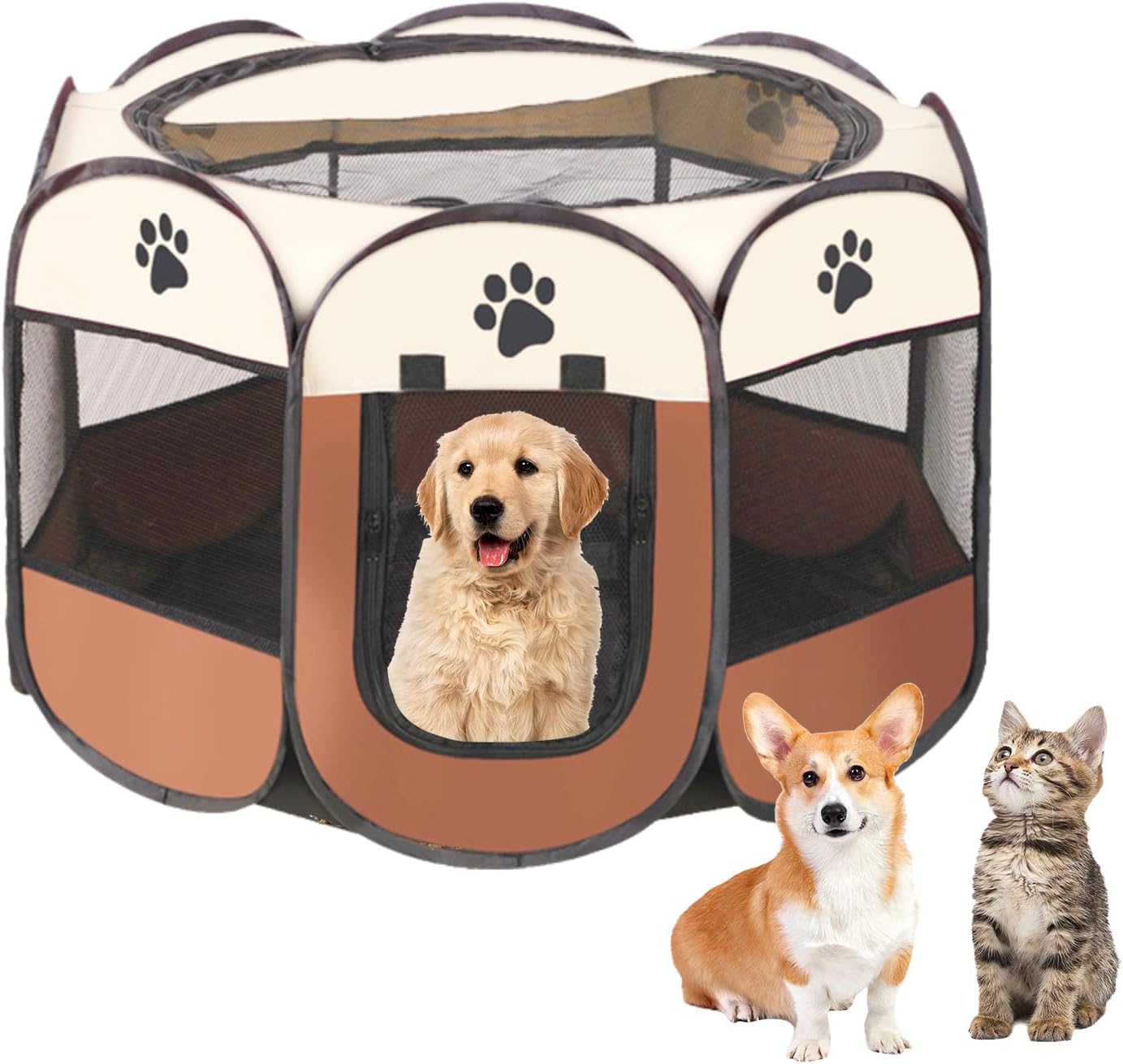 Puppy Run Foldable Puppy Playpen for Indoor, Playpen Dog Pop-Up ...