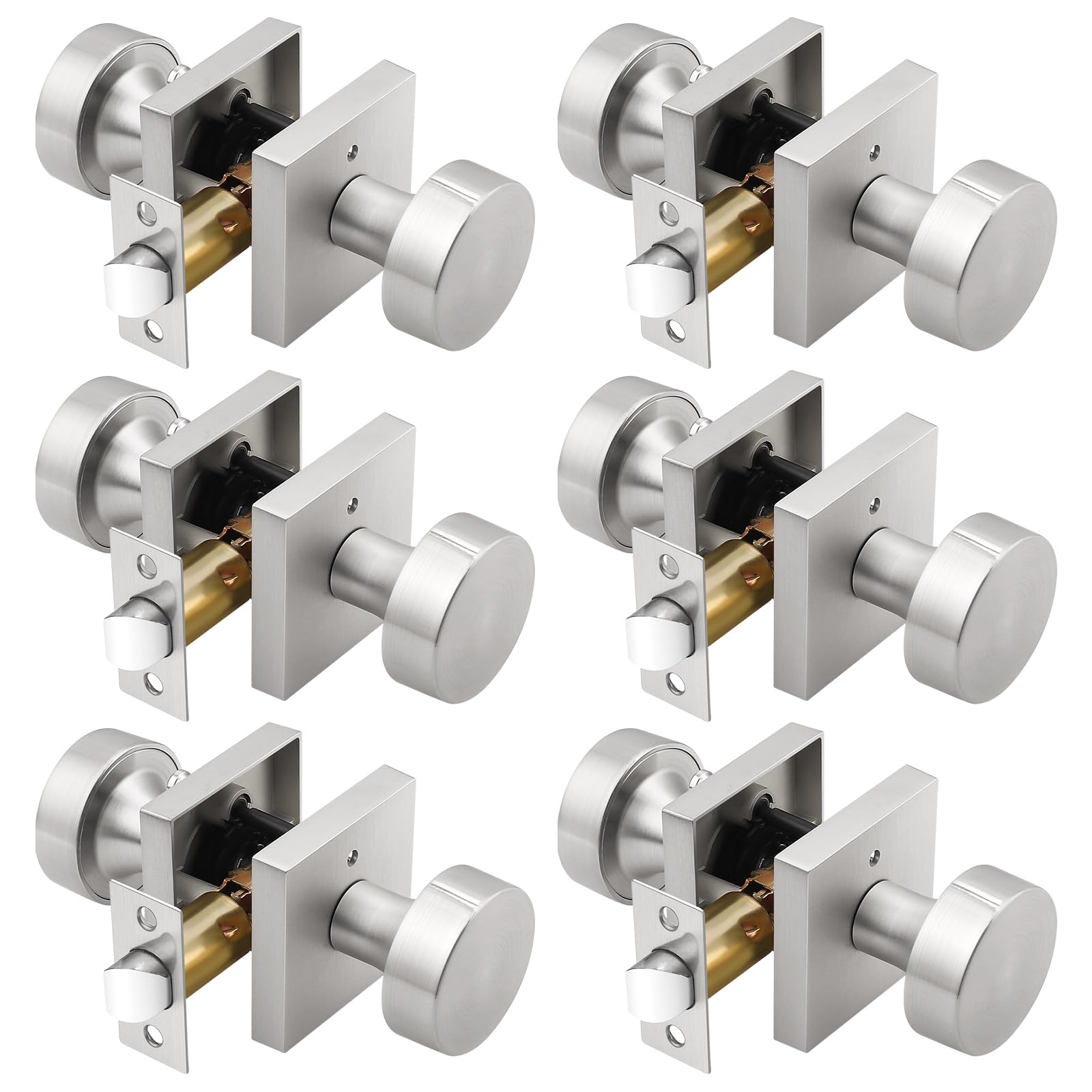 Probrico Privacy Door Knobs on Square Rose, Interior Door Locks for ...