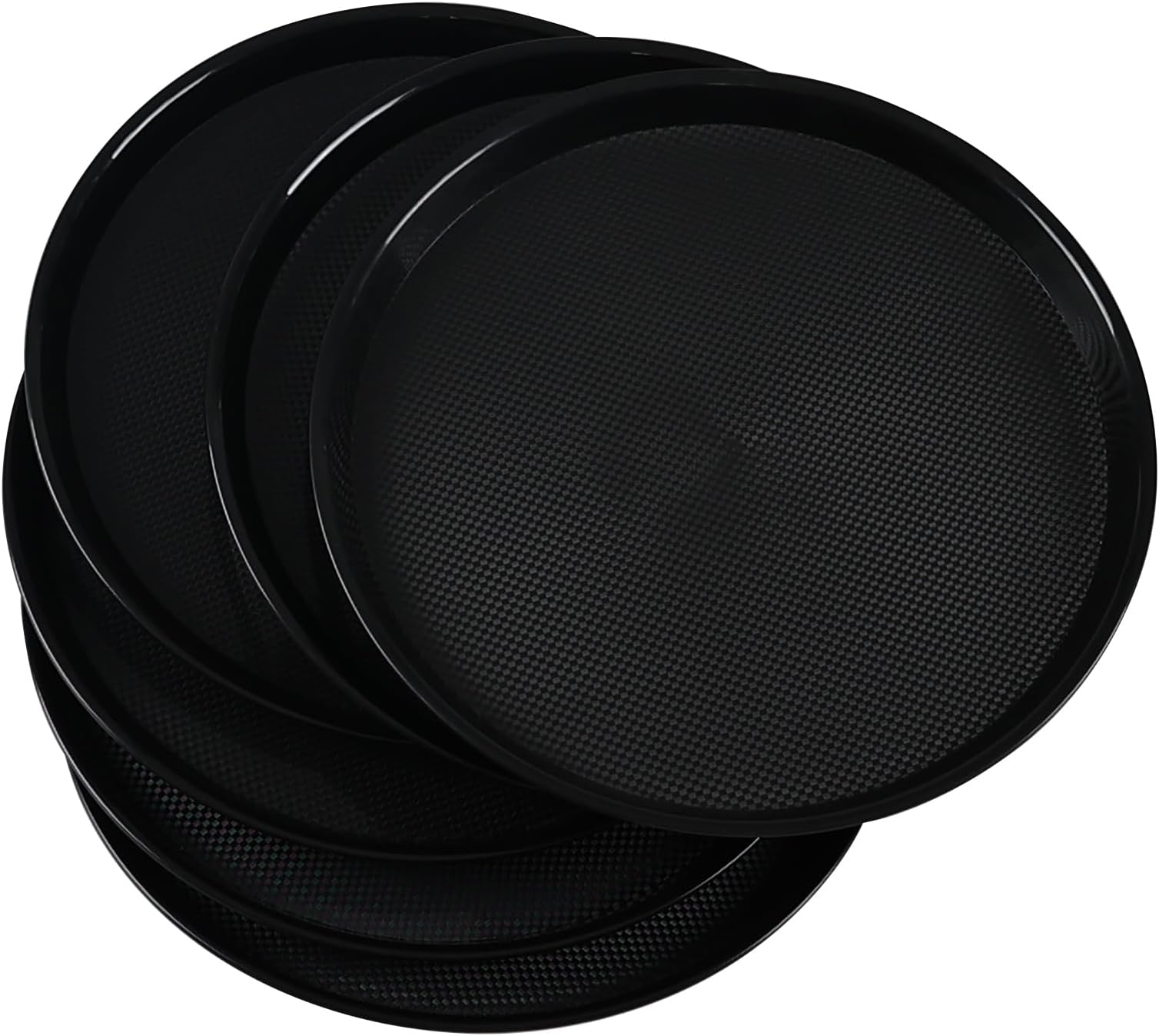 Amazon.com: Fabnati Black Plastic Serving Tray, Round Fast Food Tray ...