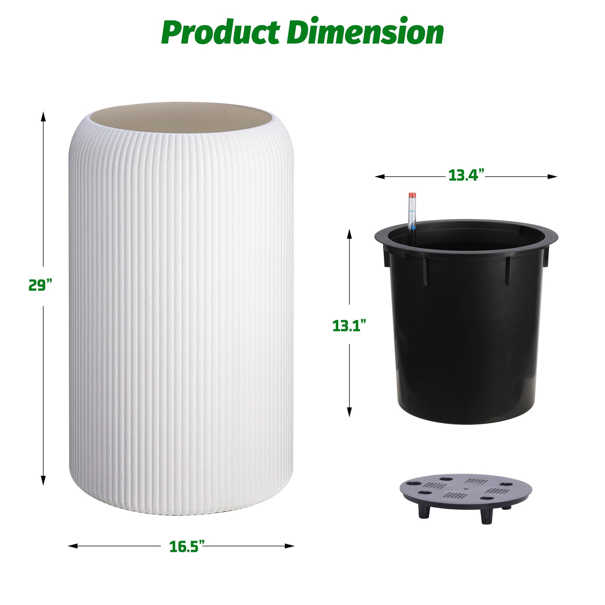 Snapklik.com : STMHOM 29 Inch Tall Round Planters Set Of 2
