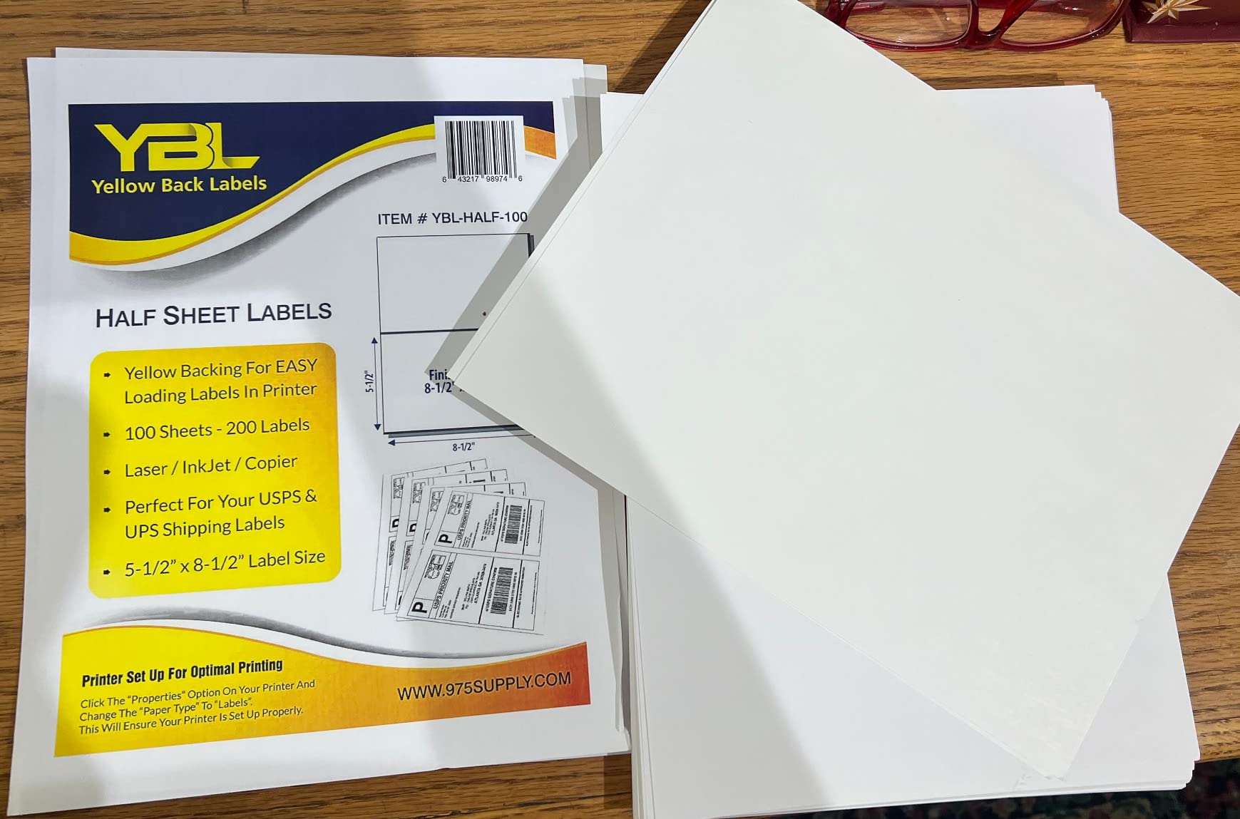 Amazon.com : Half Sheet Shipping Labels, Address Labels, Water Mark On ...