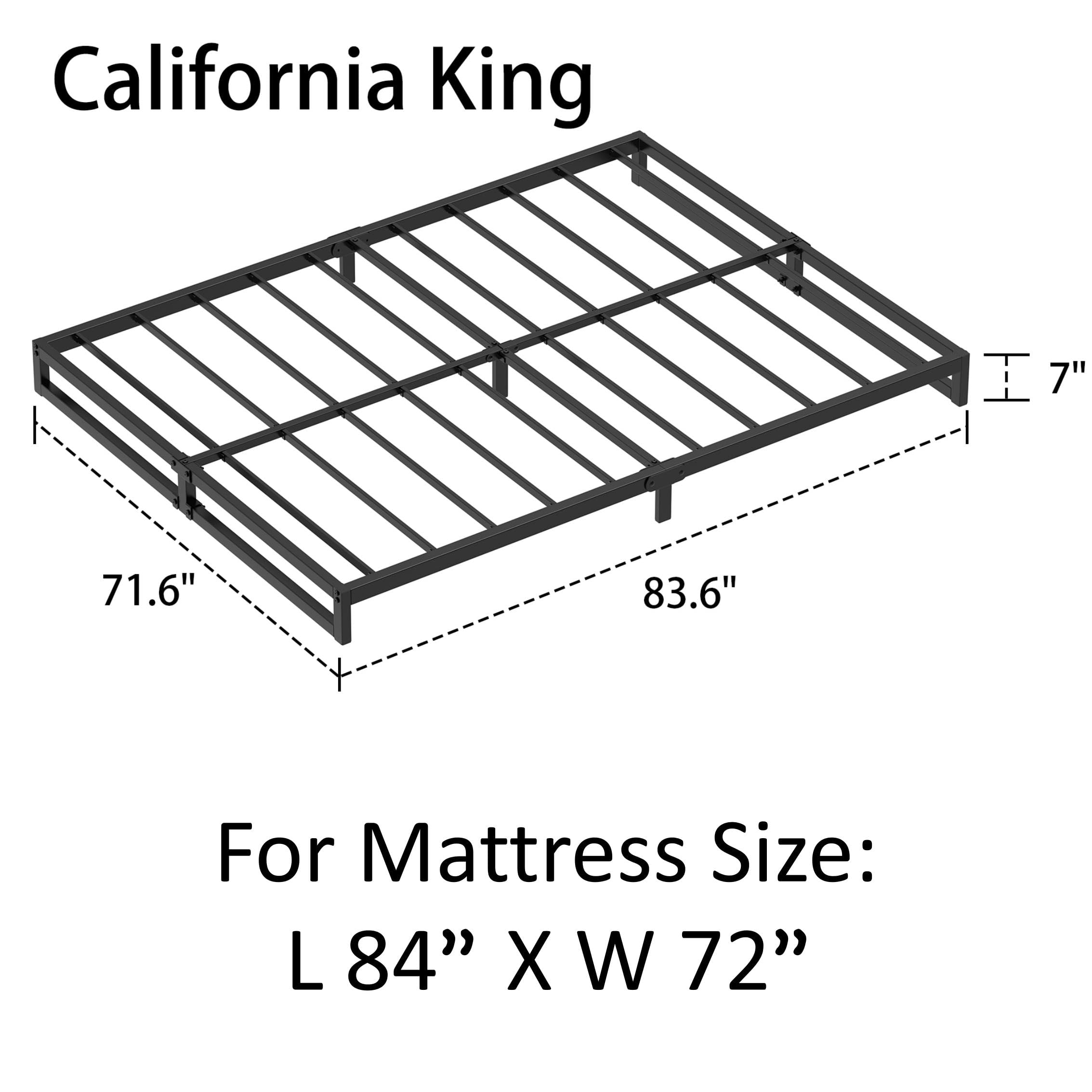EMODA 7 Inch California King Bed Frames Heavy Duty Metal Cal King ...
