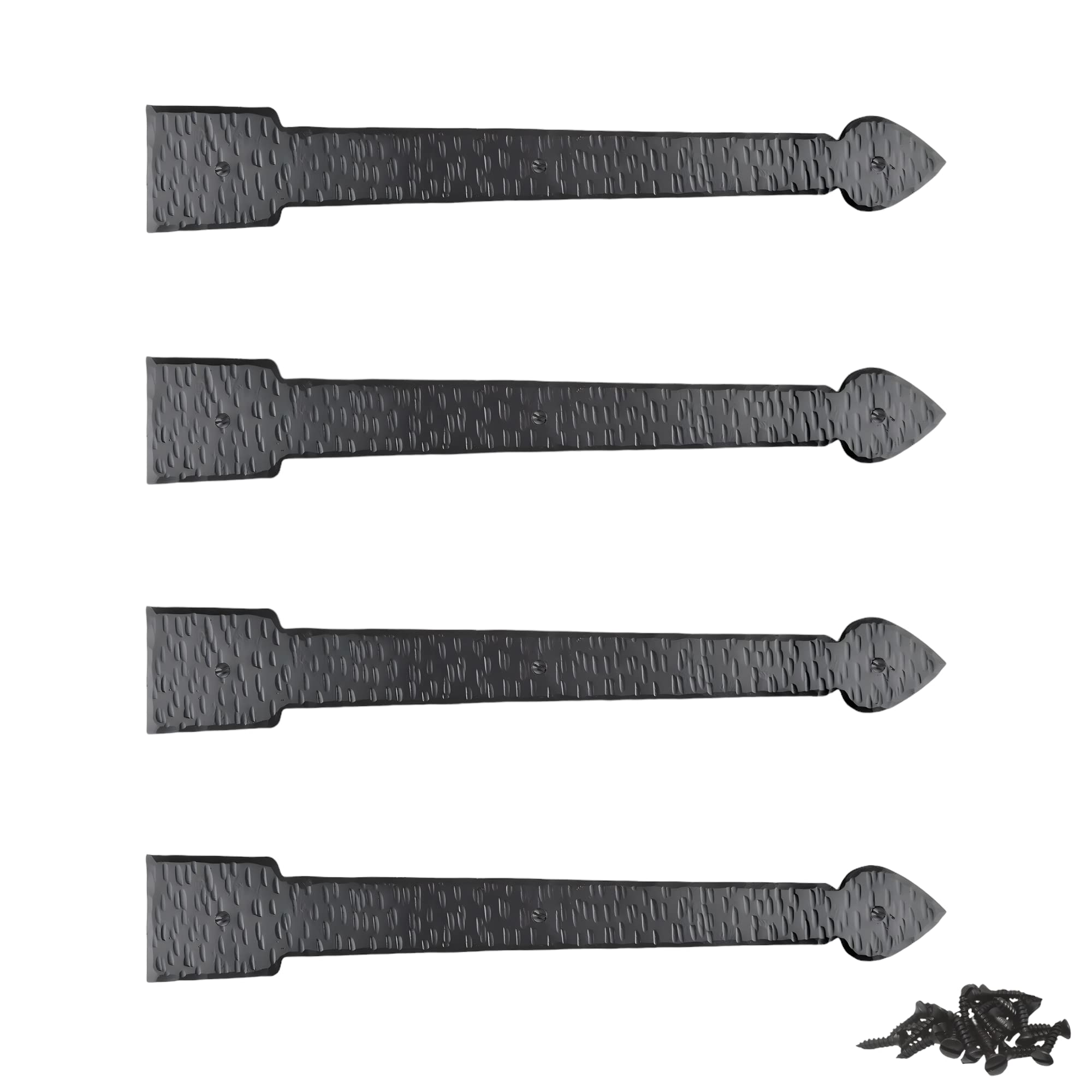 Buy 4 Pack 9 inch Faux Door Hinges Black Decorative Strap Hinge Wrought ...