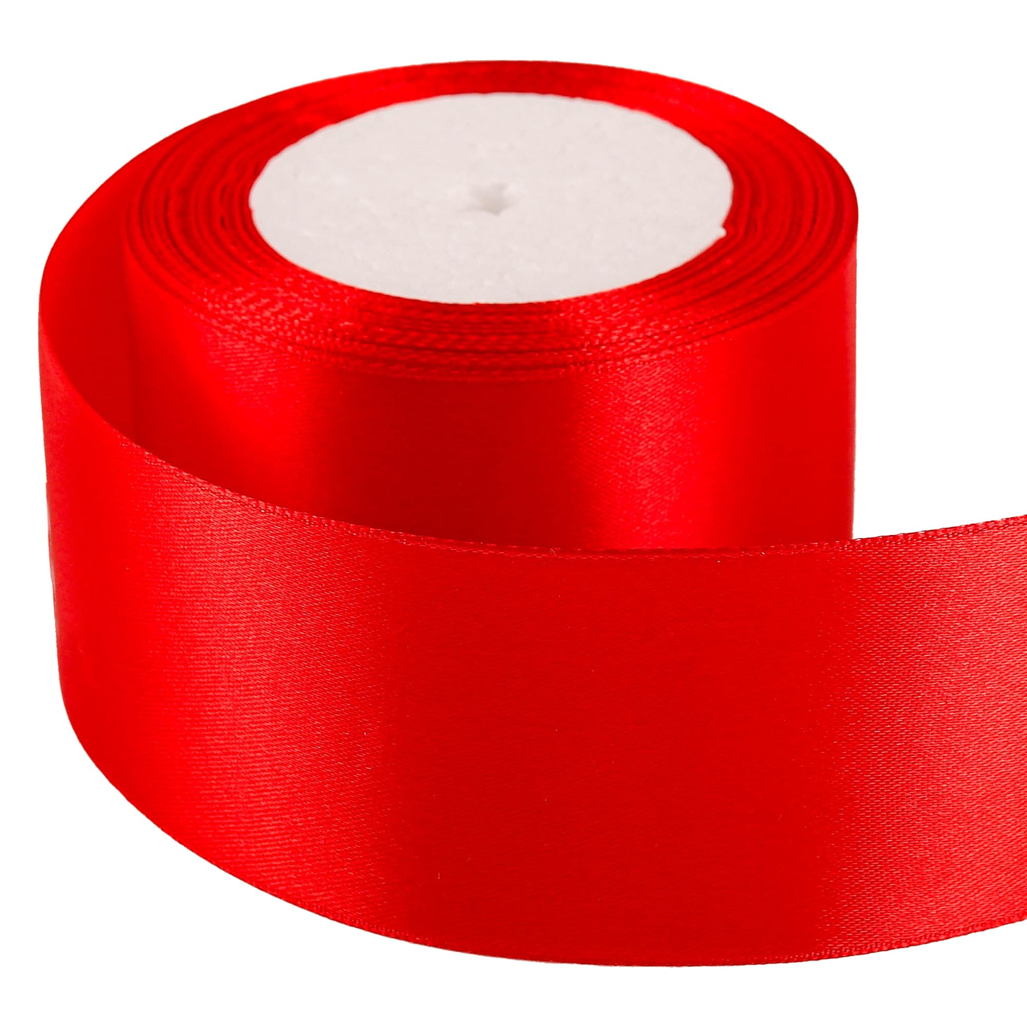 50mm Red Ribbon for Gift Wrapping 25M,Red Satin Ribbon Fabric 50mm ...