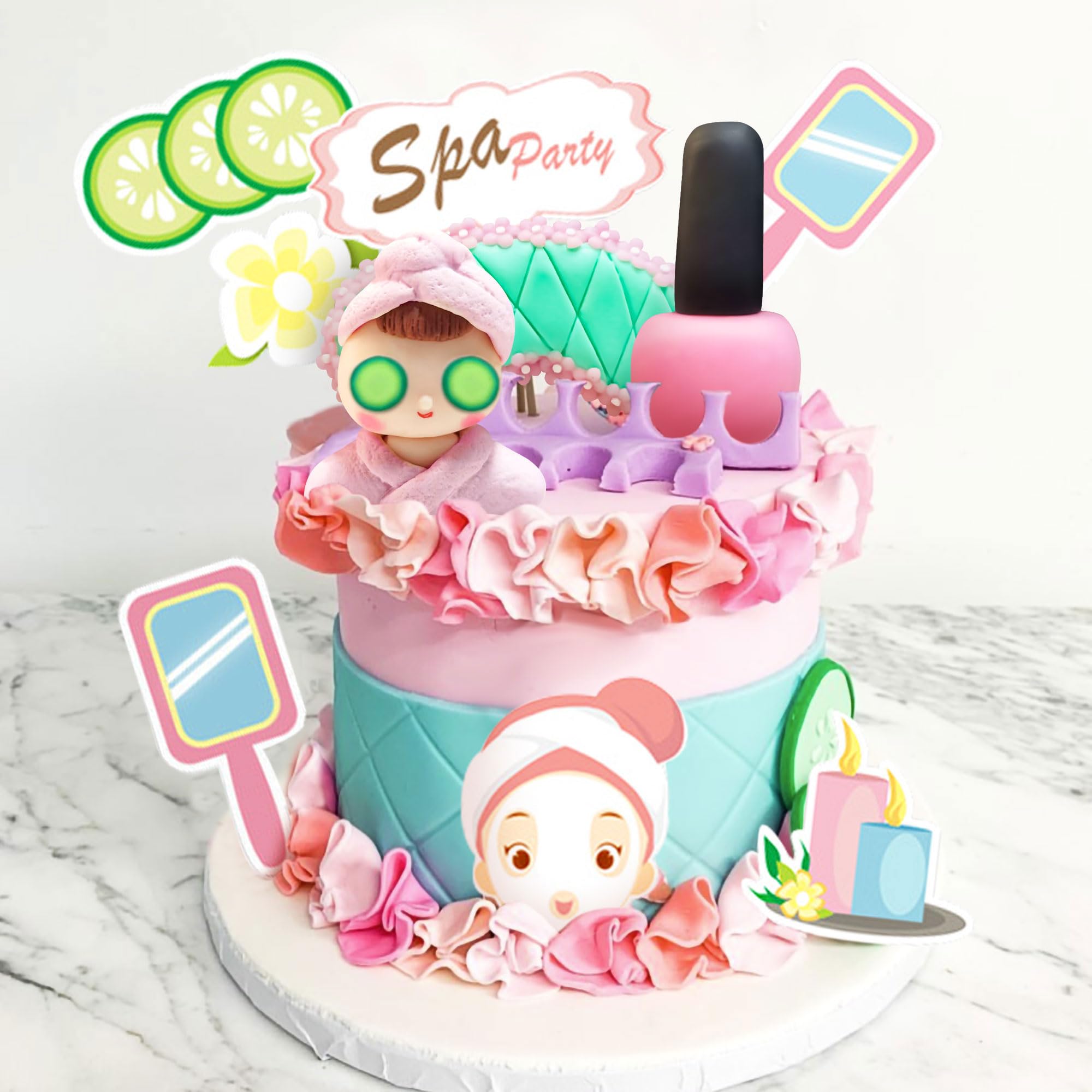 Snapklik.com : Spa Party Cake Topper Spa Party Cake Decoration Eye Mask ...