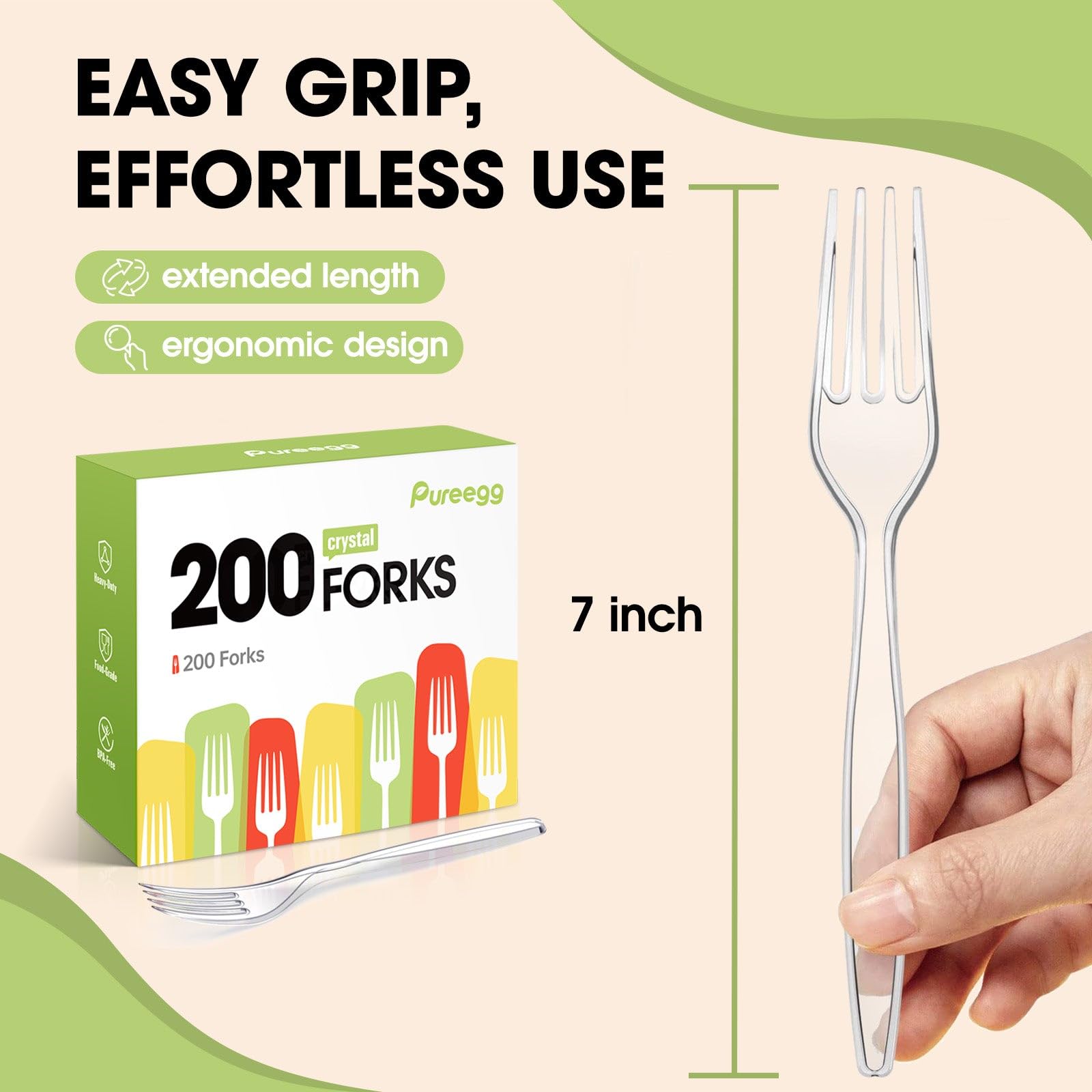 Snapklik.com : Premium 7" Disposable Forks - 200 Packs, Heat-Resistant ...